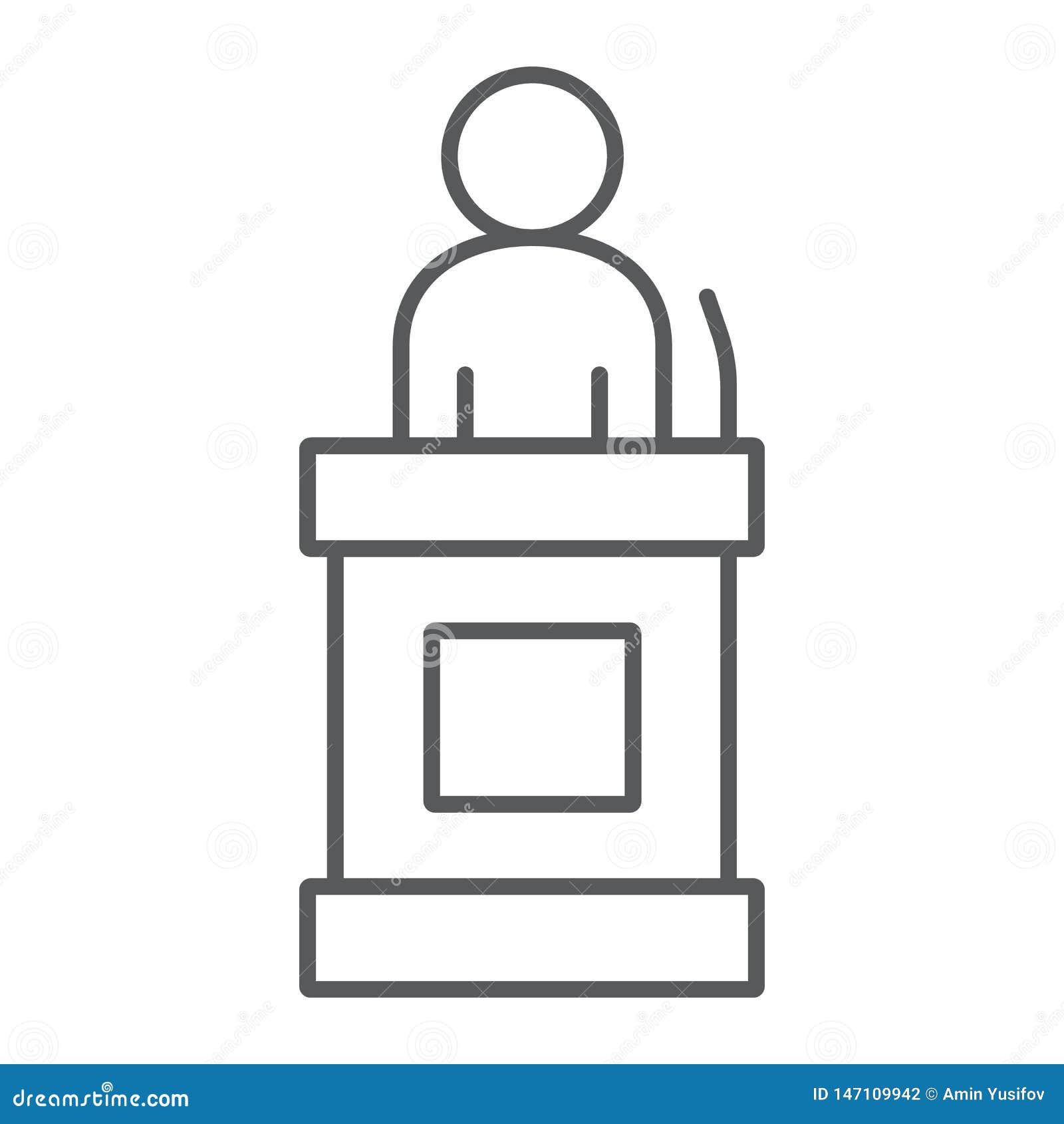 Witness Thin Line Icon, Justice and Law, Defendant Sign, Vector ...