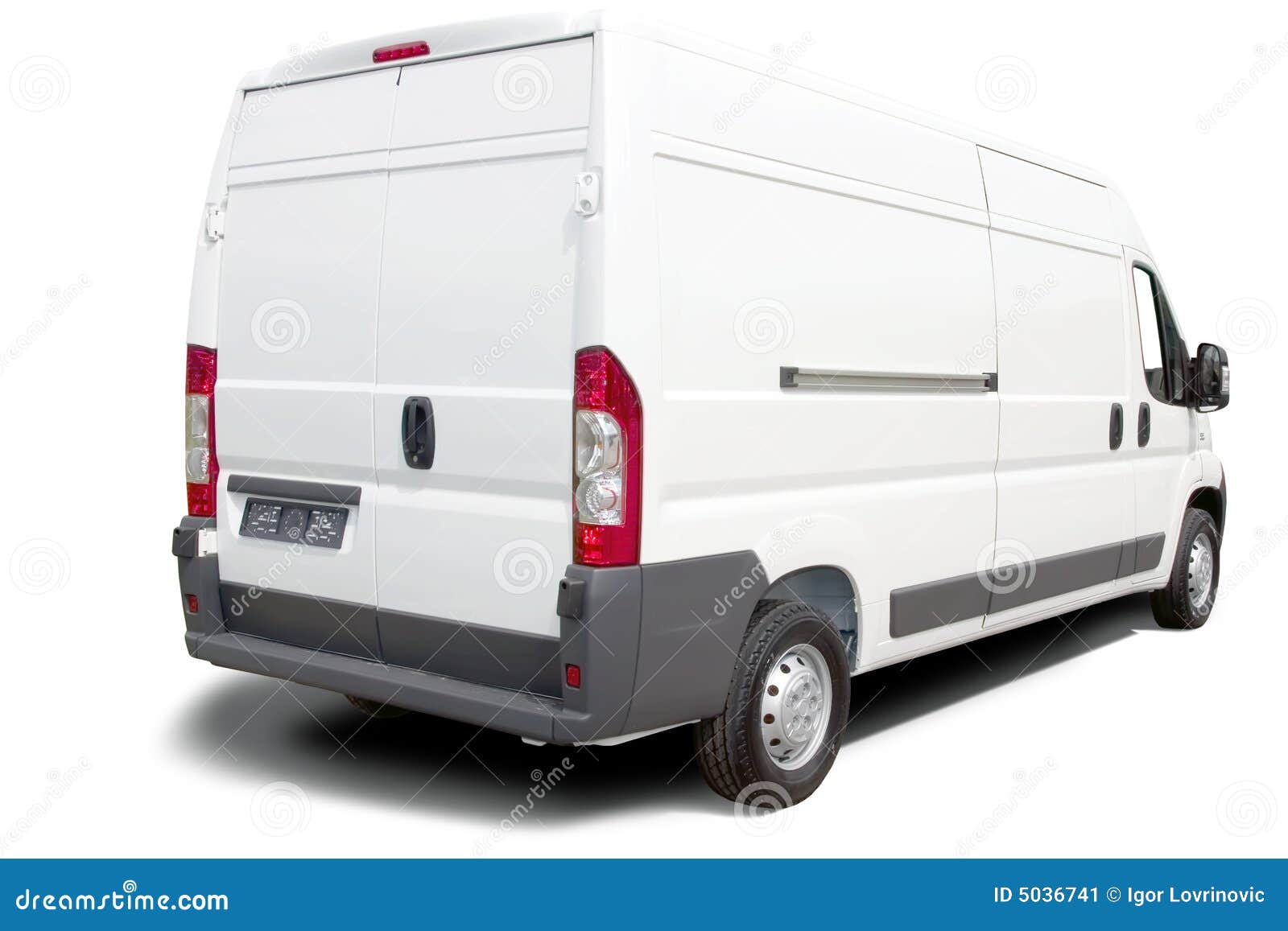 Witte bestelwagen stock afbeelding. Image of staart, cabine - 5036741