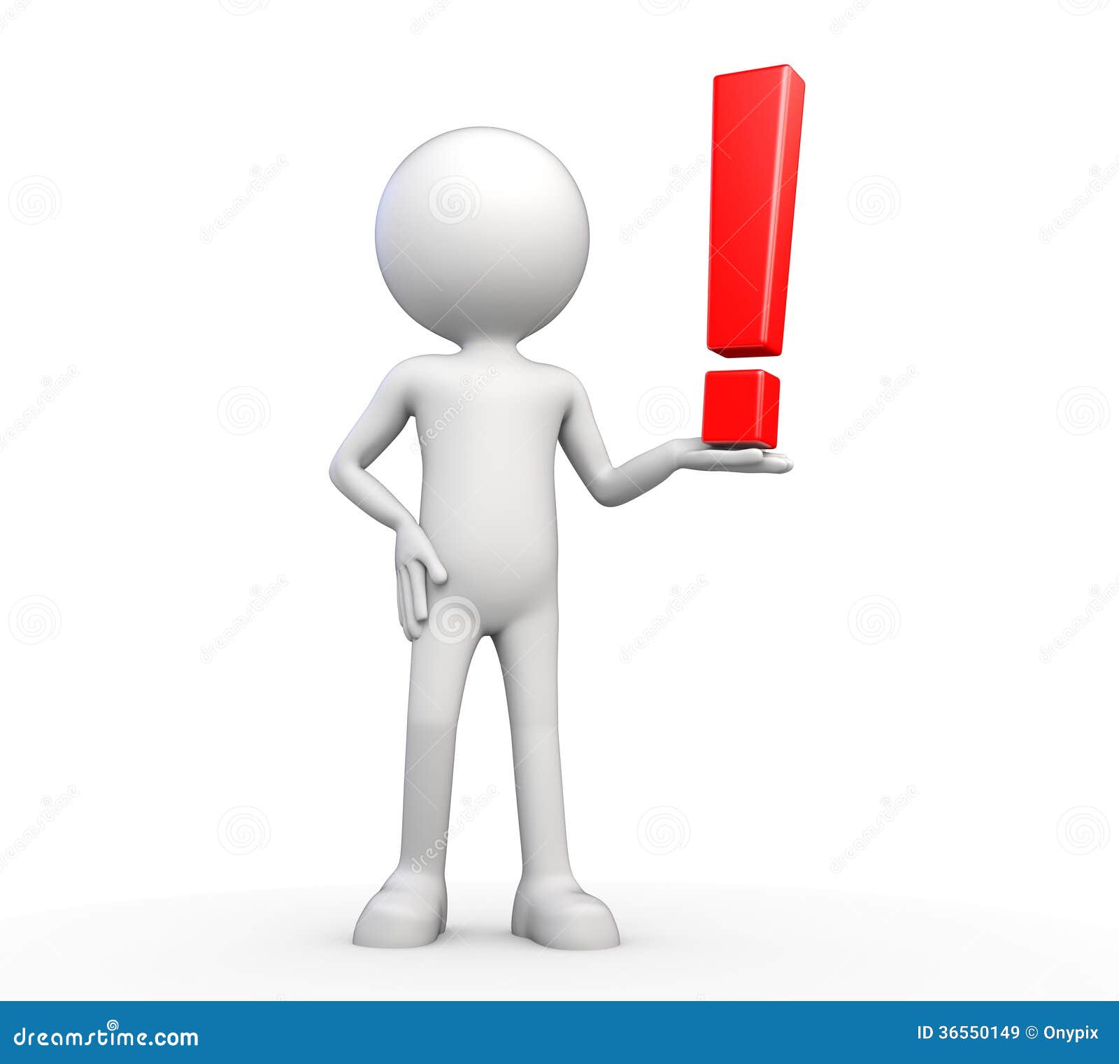 Witte 3d Mens - Uitroepteken Stock Illustratie - Illustration of ...