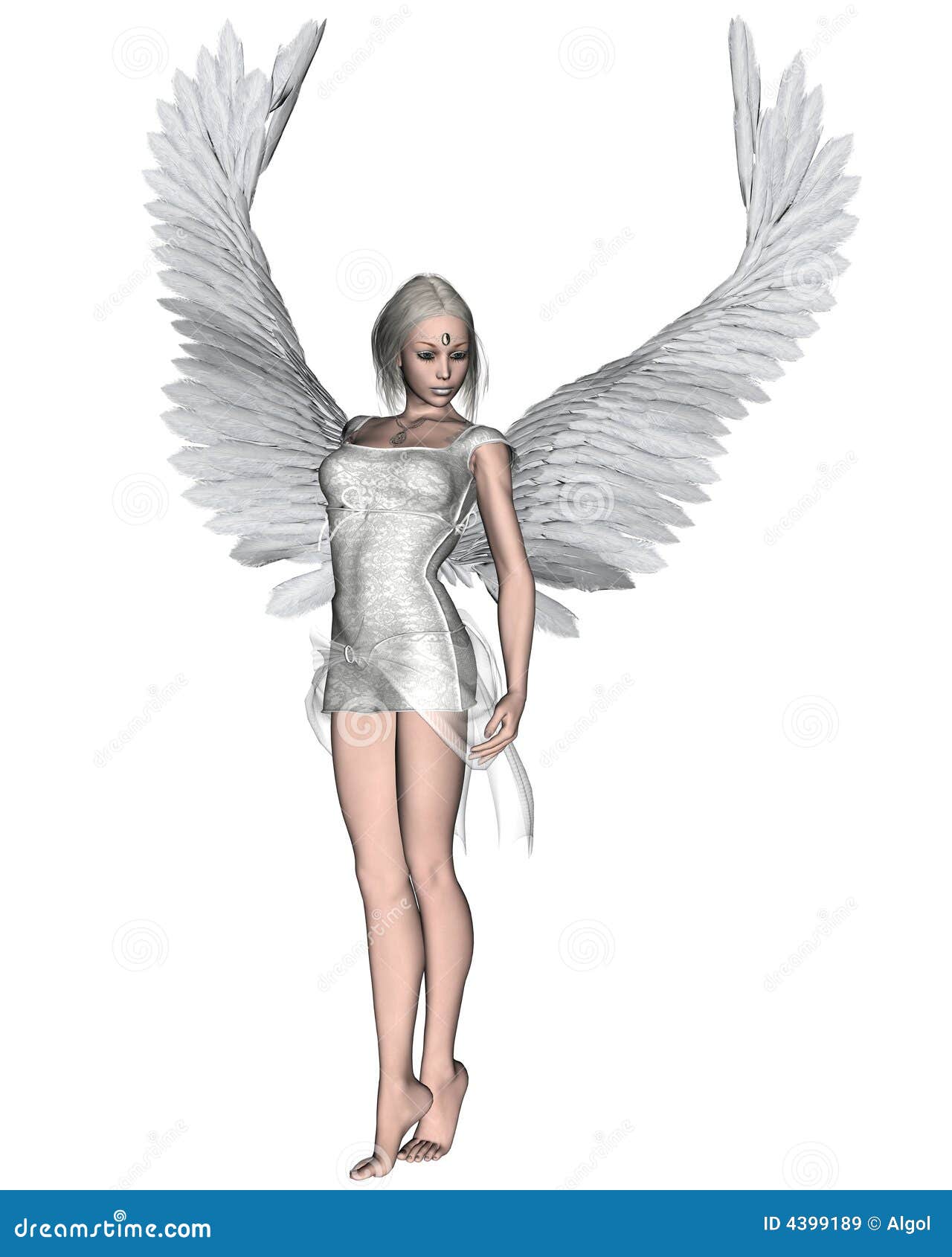 Witte Engel stock illustratie. Illustration of nadenkend - 4399189