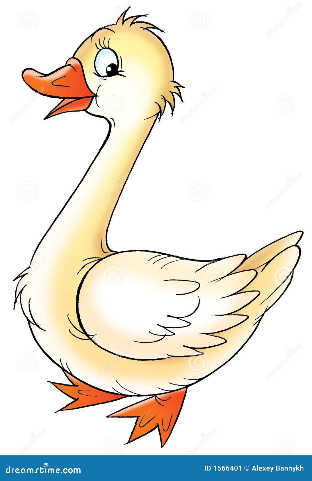 Witte Gans stock illustratie. Illustration of eendje, dier - 1566401