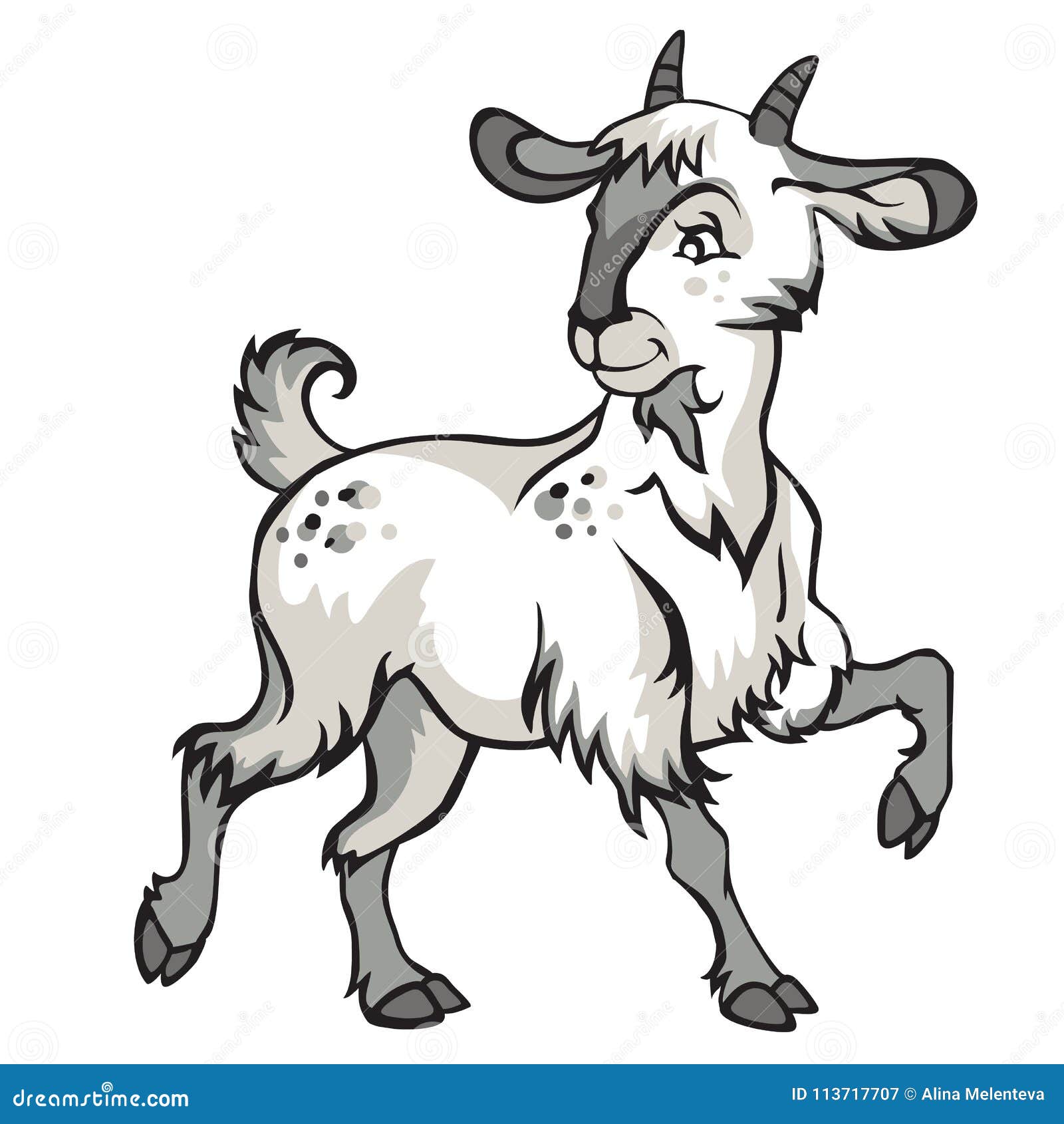 Witte geit vector illustratie. Illustration of slapend - 113717707