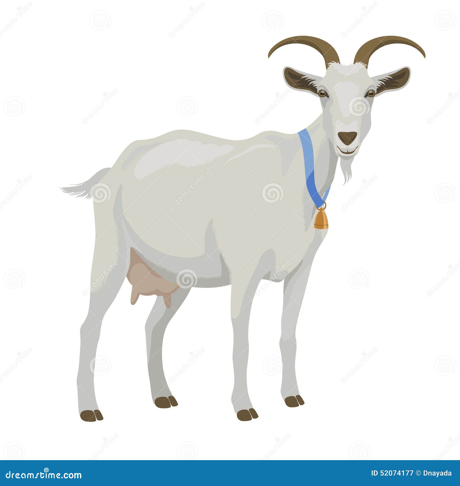 Witte Geit, Geïsoleerd Zijaanzicht, Vector Illustratie - Illustration ...