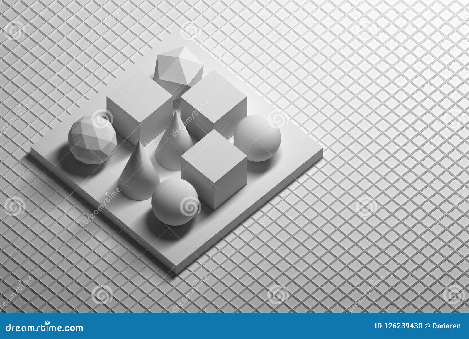 Witte geometrische vormen stock illustratie. Illustration of voetstuk ...