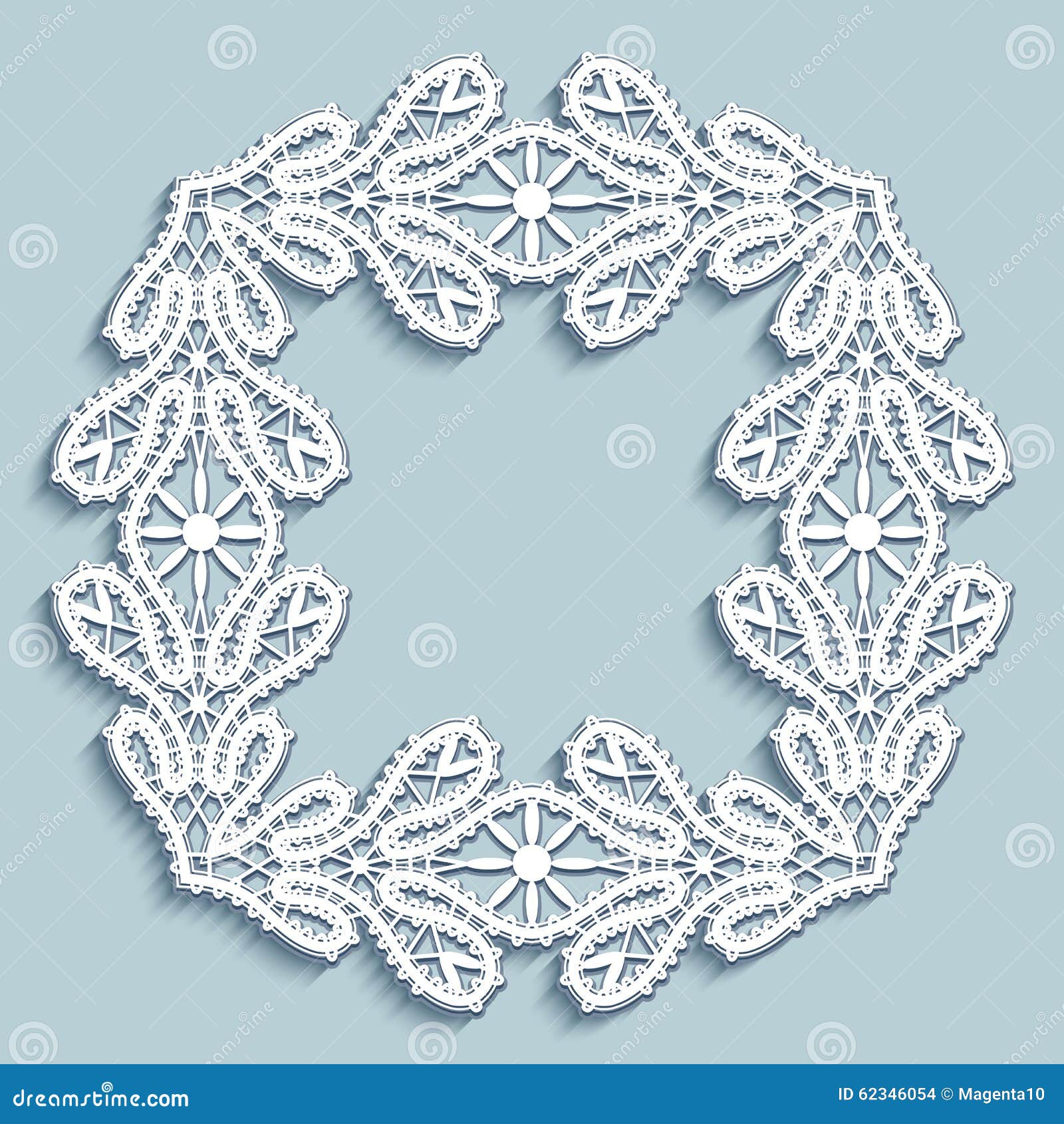 Witte Kantdecoratie, Sier Vierkant Kader Vector Illustratie ...