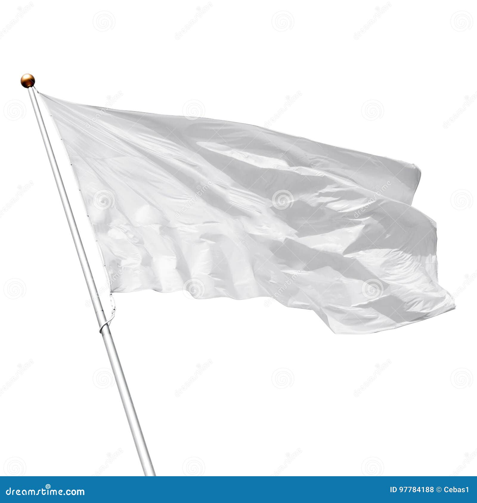 Witte Lege Vlag Op Witte Achtergrond Stock Foto - Image of geïsoleerd ...
