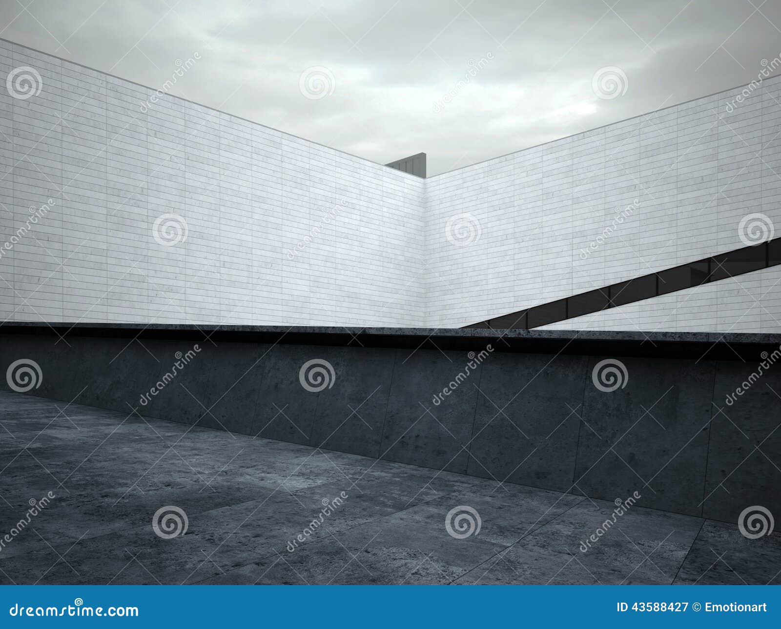 Witte Muren Bij Dak Hoogste Gebied Stock Illustratie - Illustration of ...