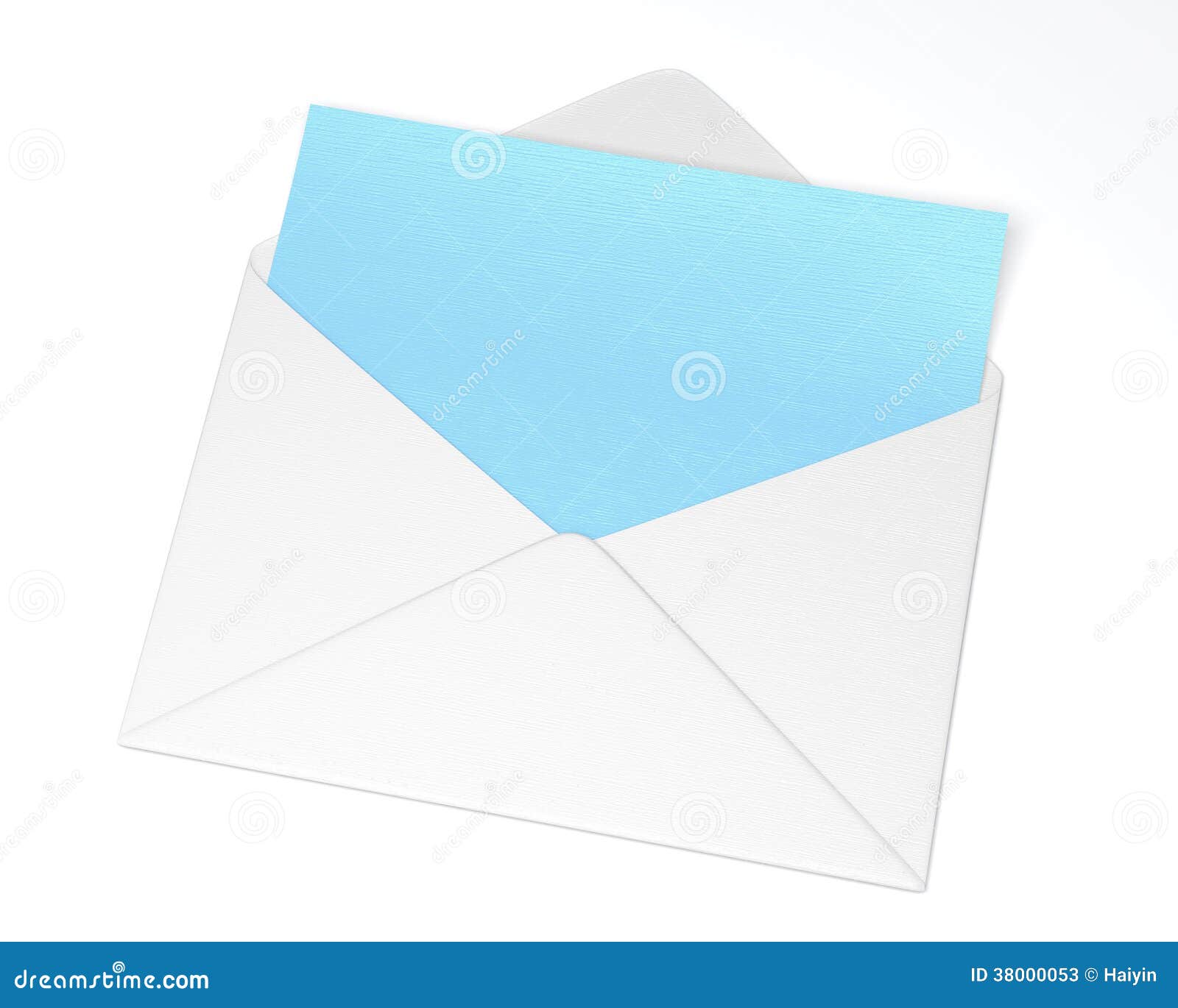 Witte Open Envelop Met Blauwe Brief Stock Illustratie - Illustration of ...