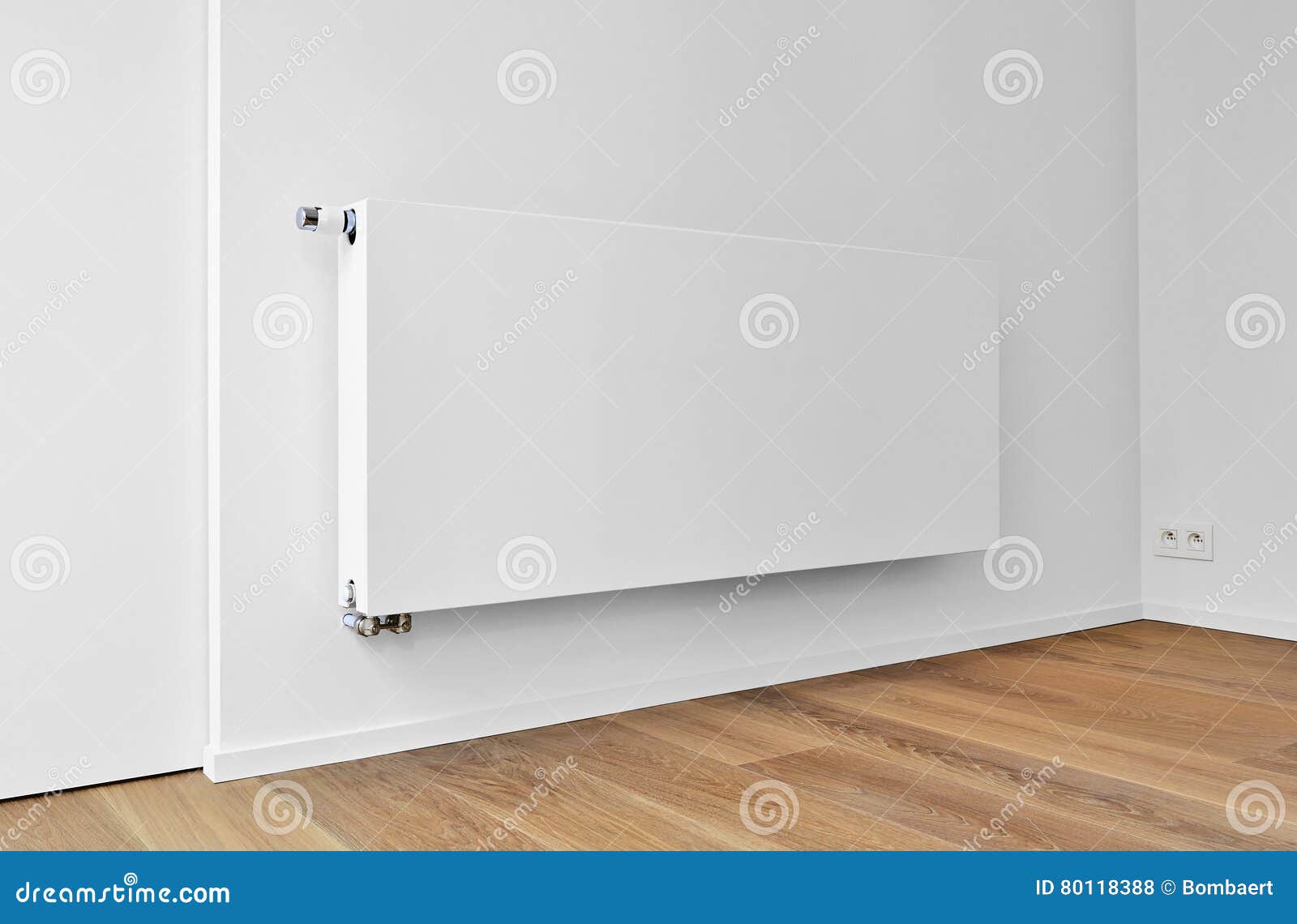 Witte Radiator Op Muur in Een Flat Stock Foto - Image of controle ...