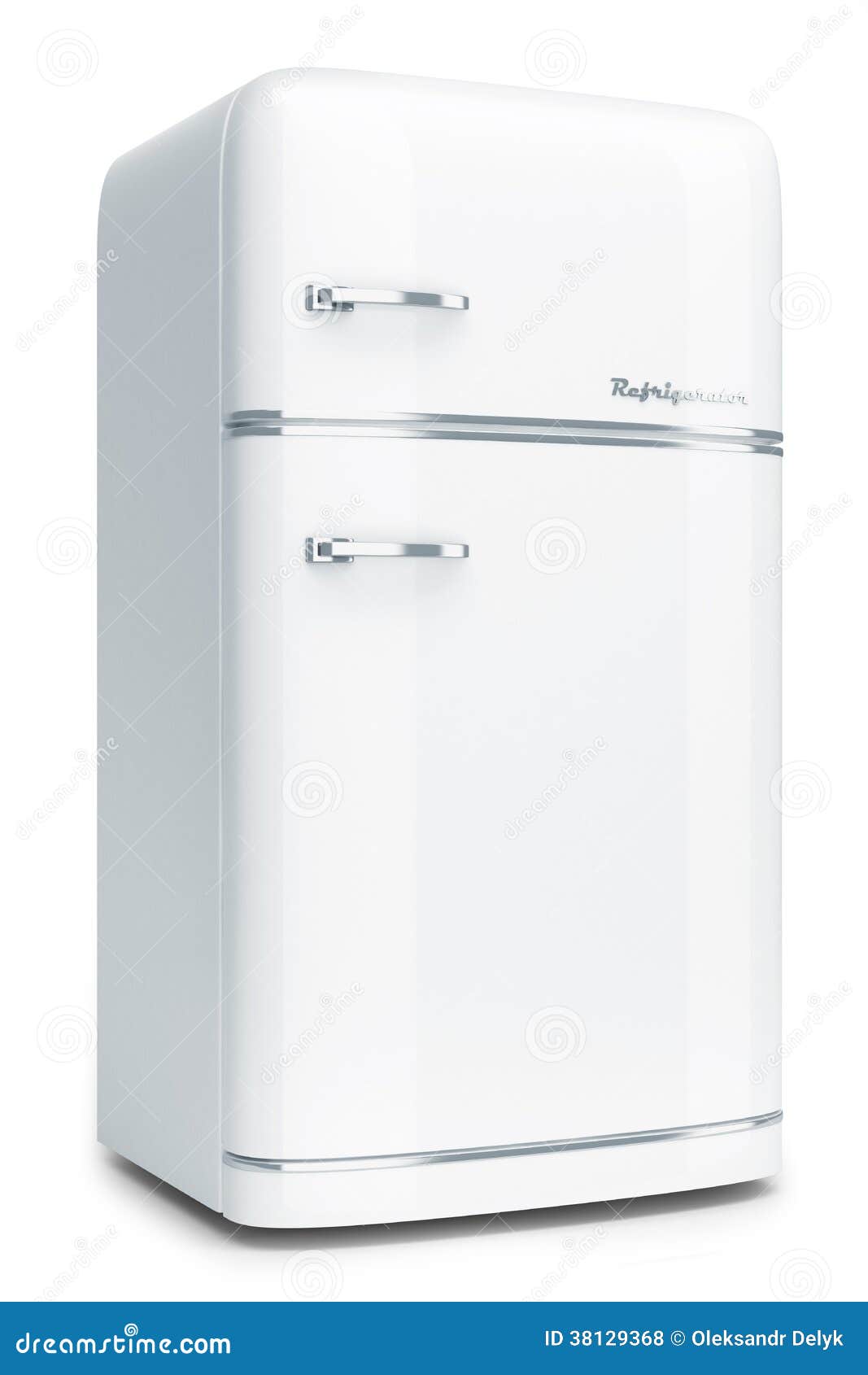 Witte retro ijskast stock illustratie. Illustration of goederen - 38129368