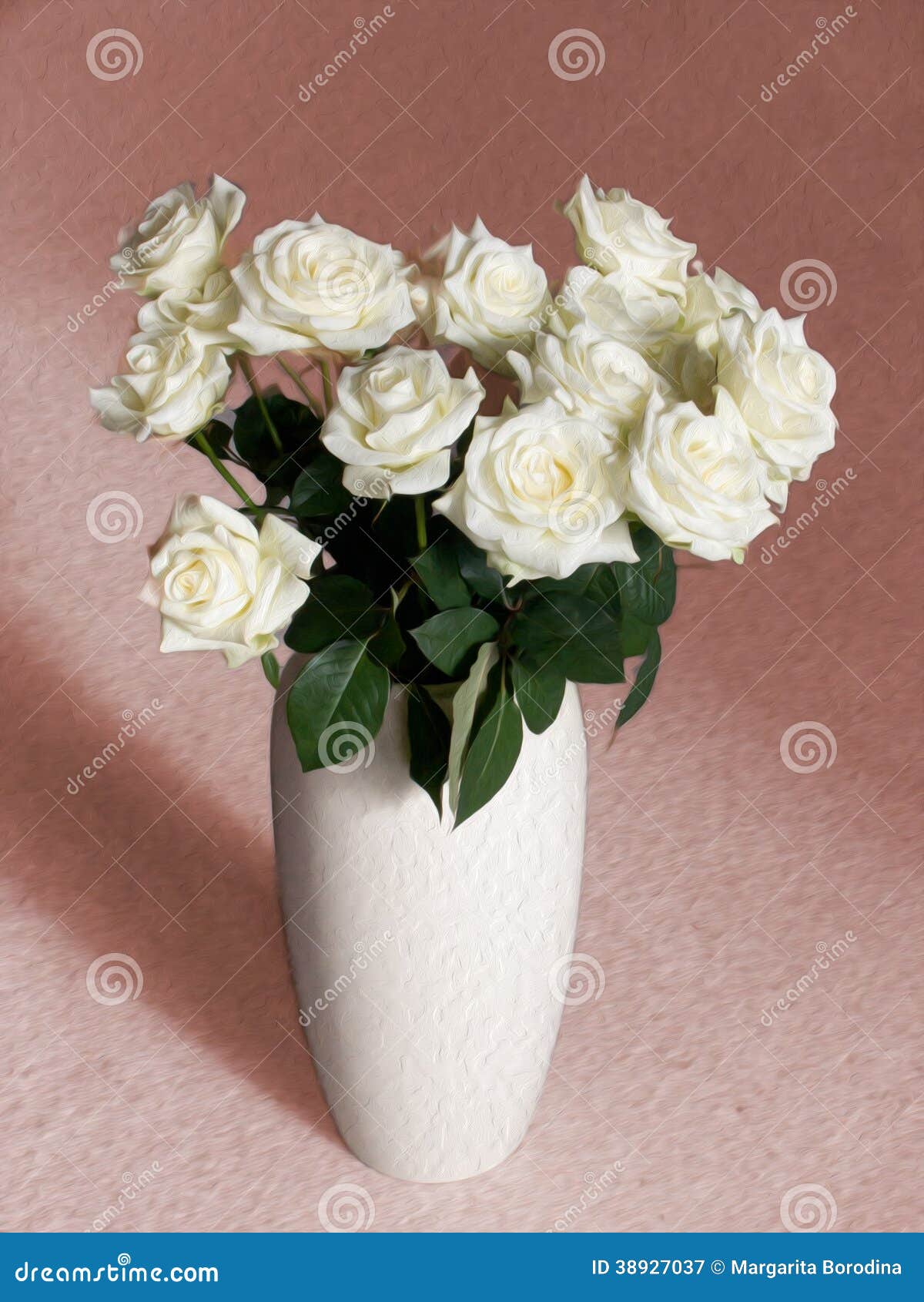 Witte rozen in een vaas stock afbeelding. Image of elegant - 38927037
