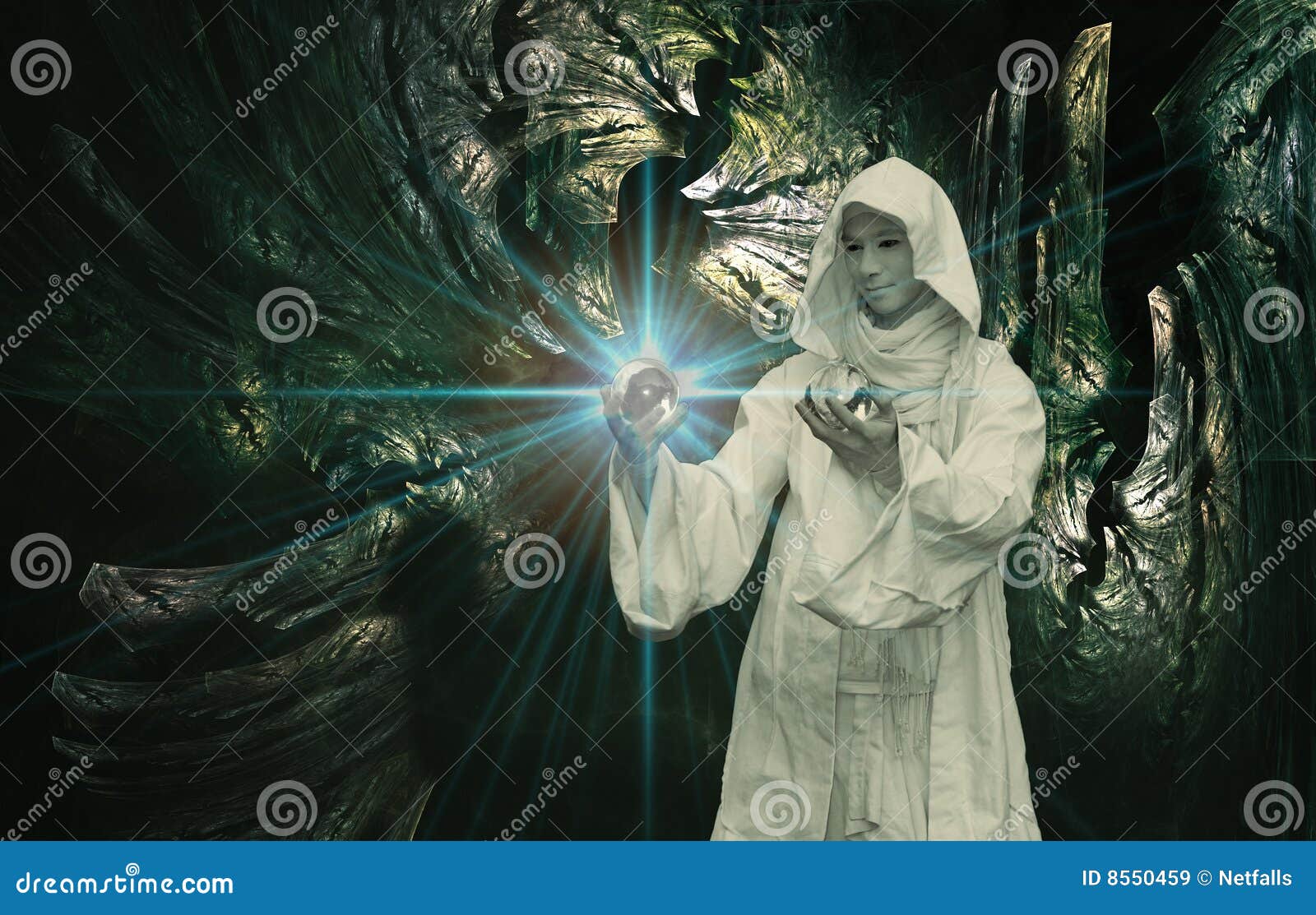 Witte Tovenaar stock illustratie. Illustration of fantasie - 8550459