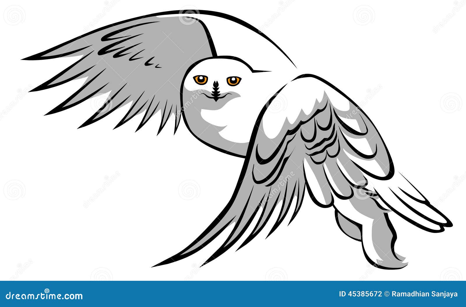 Witte uil vector illustratie. Illustration of eenvoudig - 45385672