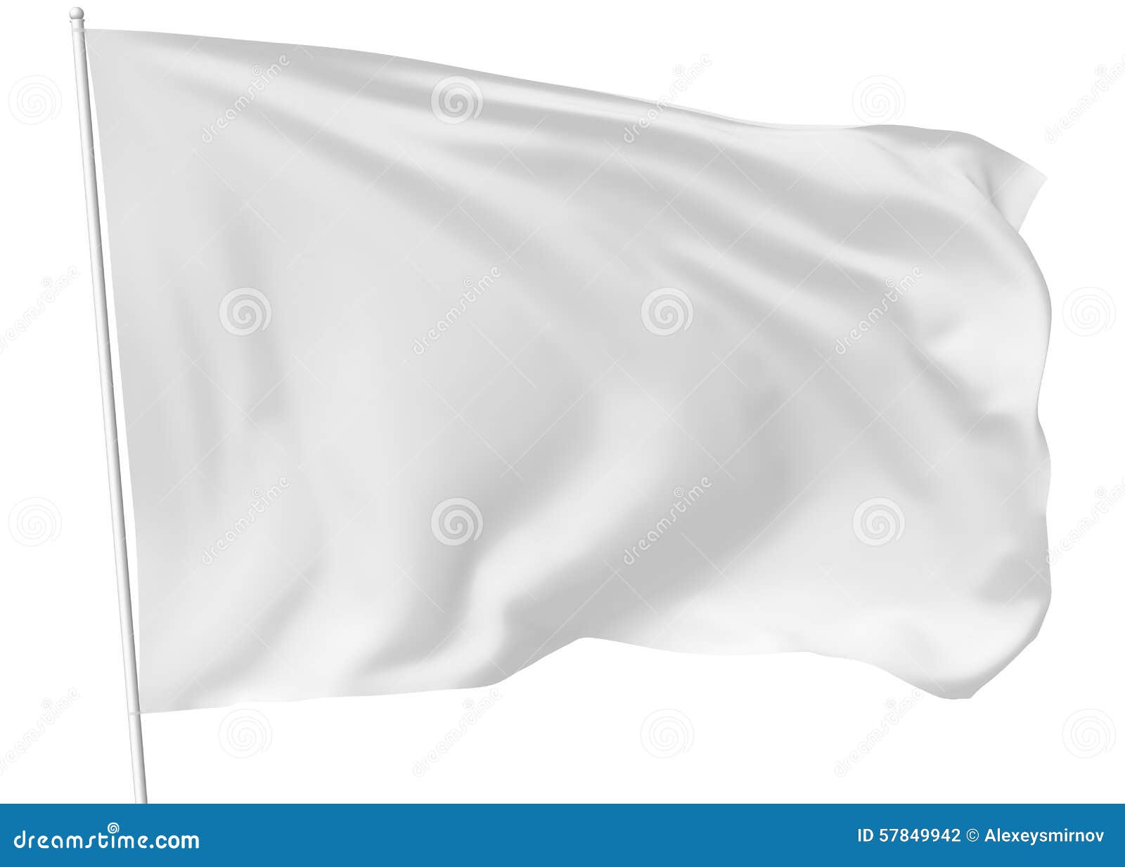 Witte vlag op vlaggestok stock illustratie. Illustration of stof - 57849942