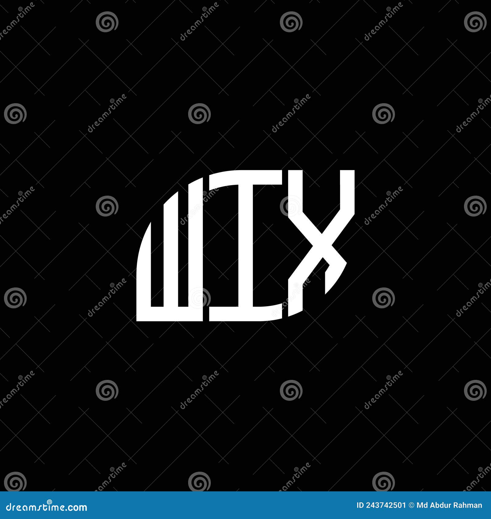 WIX Letter Logo Design on Black Background. WIX Creative Initials ...