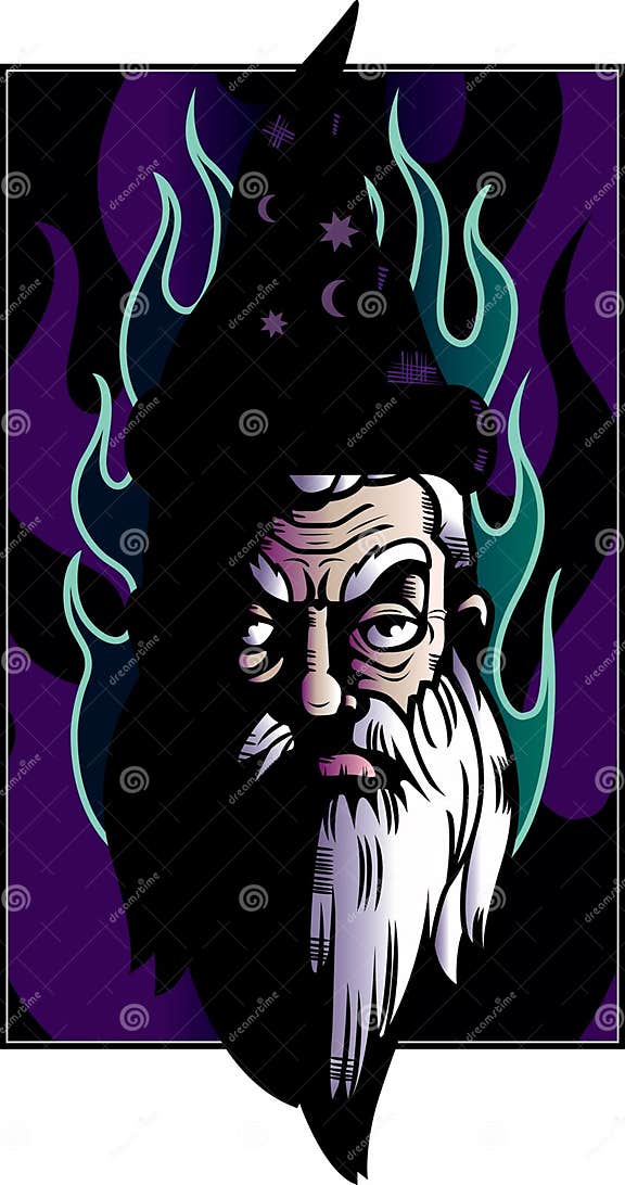 Wizard stock vector. Illustration of wizard, stars, beard - 2032463