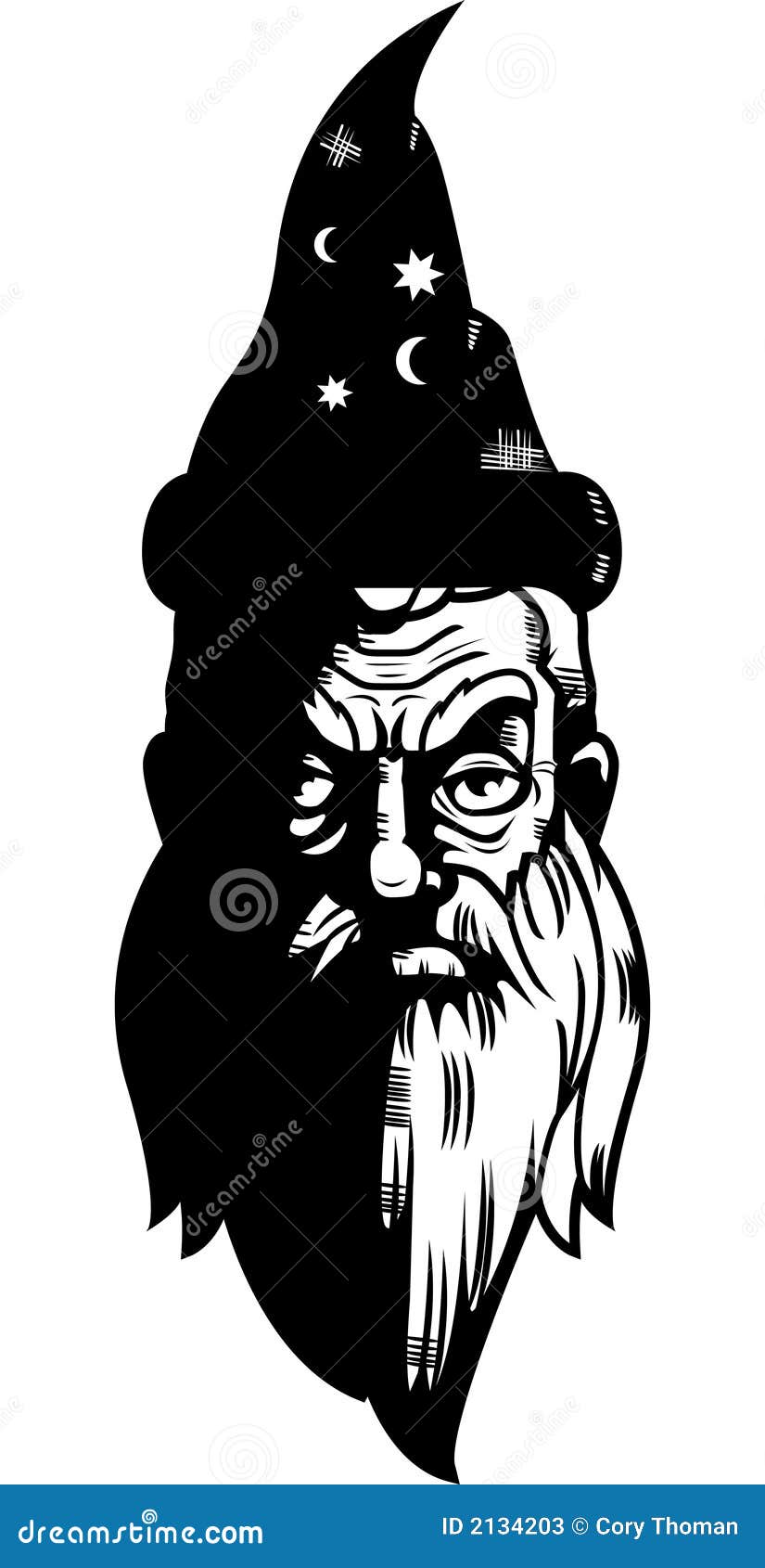 Wizard stock vector. Illustration of black, stars, moon - 2134203