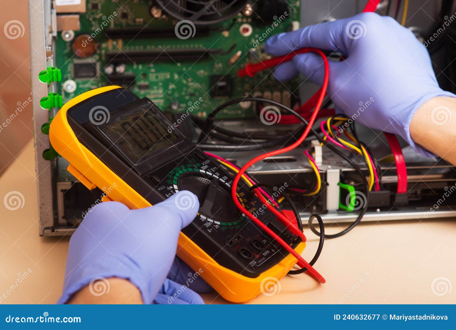 Wizard Repairs Personal Computer with Tools and Hands. Disassembly of ...