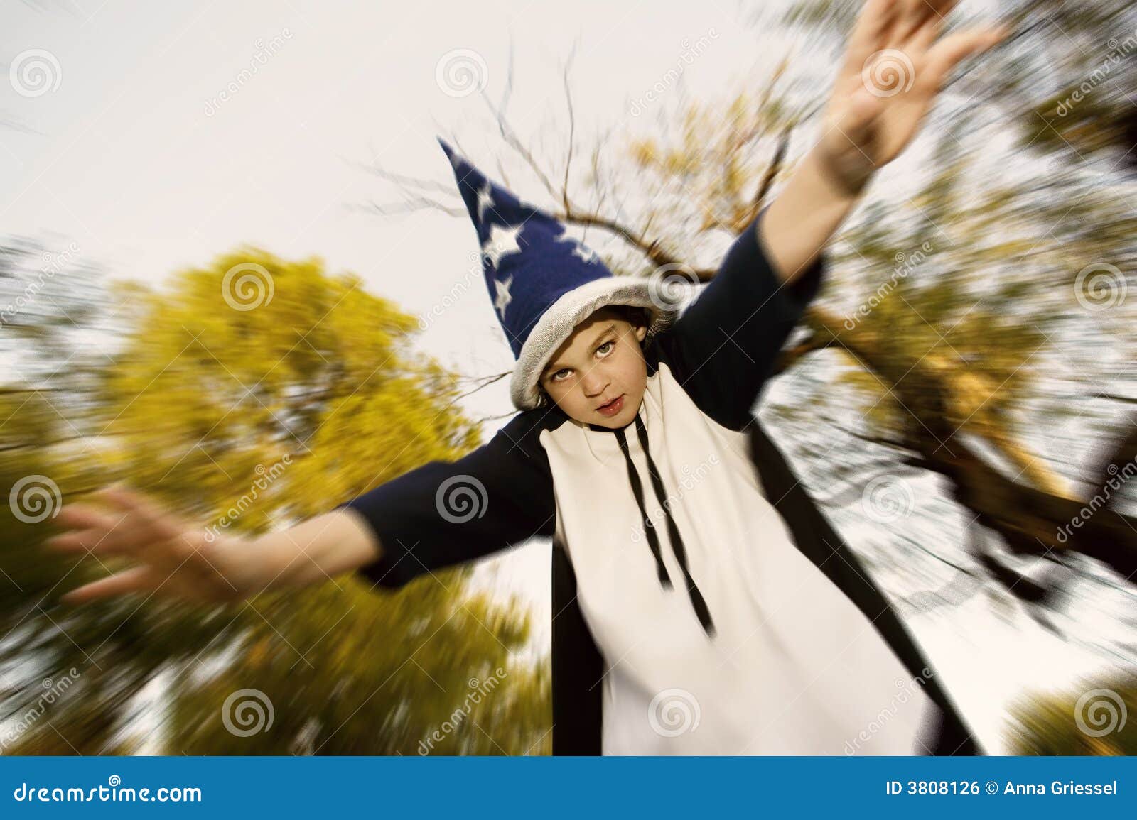 Wizard Boy with Hands Outstreached Stock Photo - Image of young, play ...