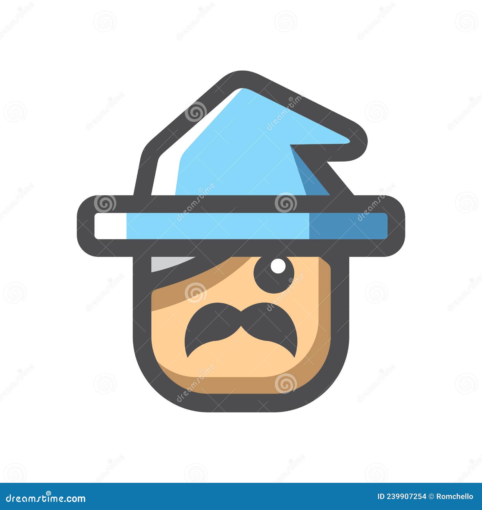 Wizard in a Cap Vector Icon Cartoon Illustration. Stock Vector ...