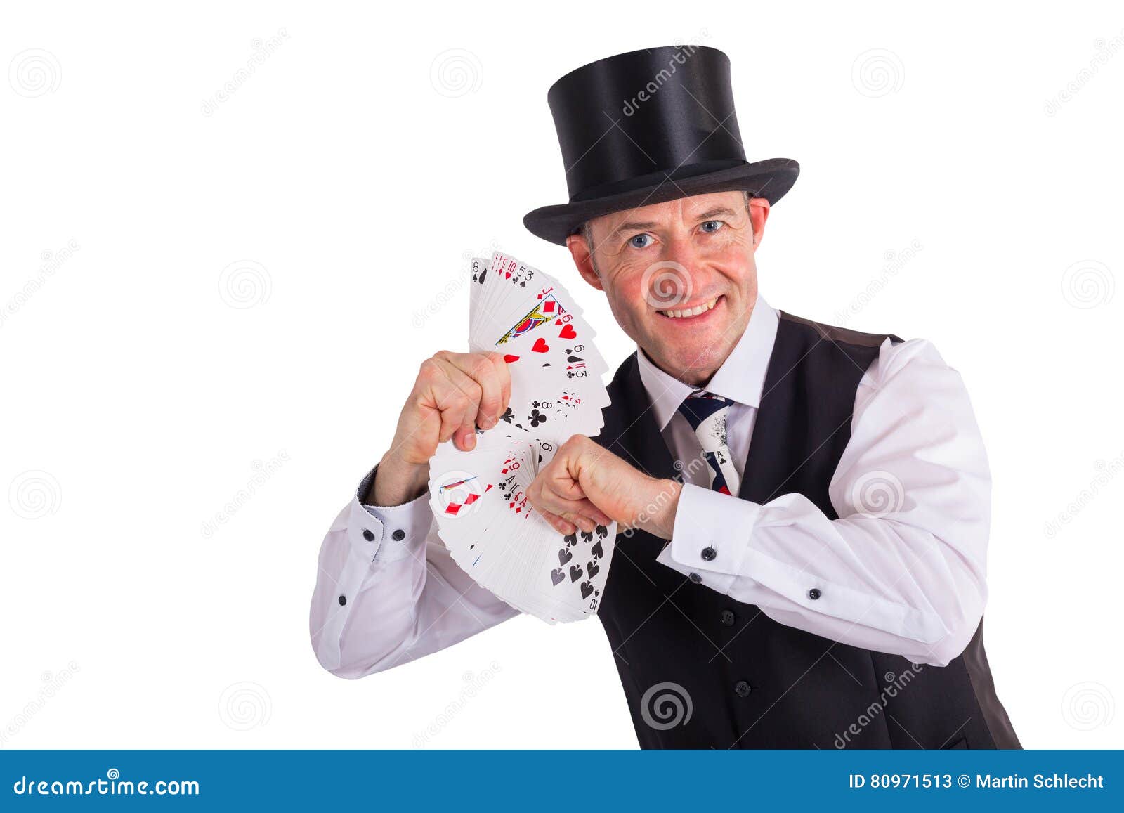 Wizard with cards stock image. Image of conjurer, silk - 80971513