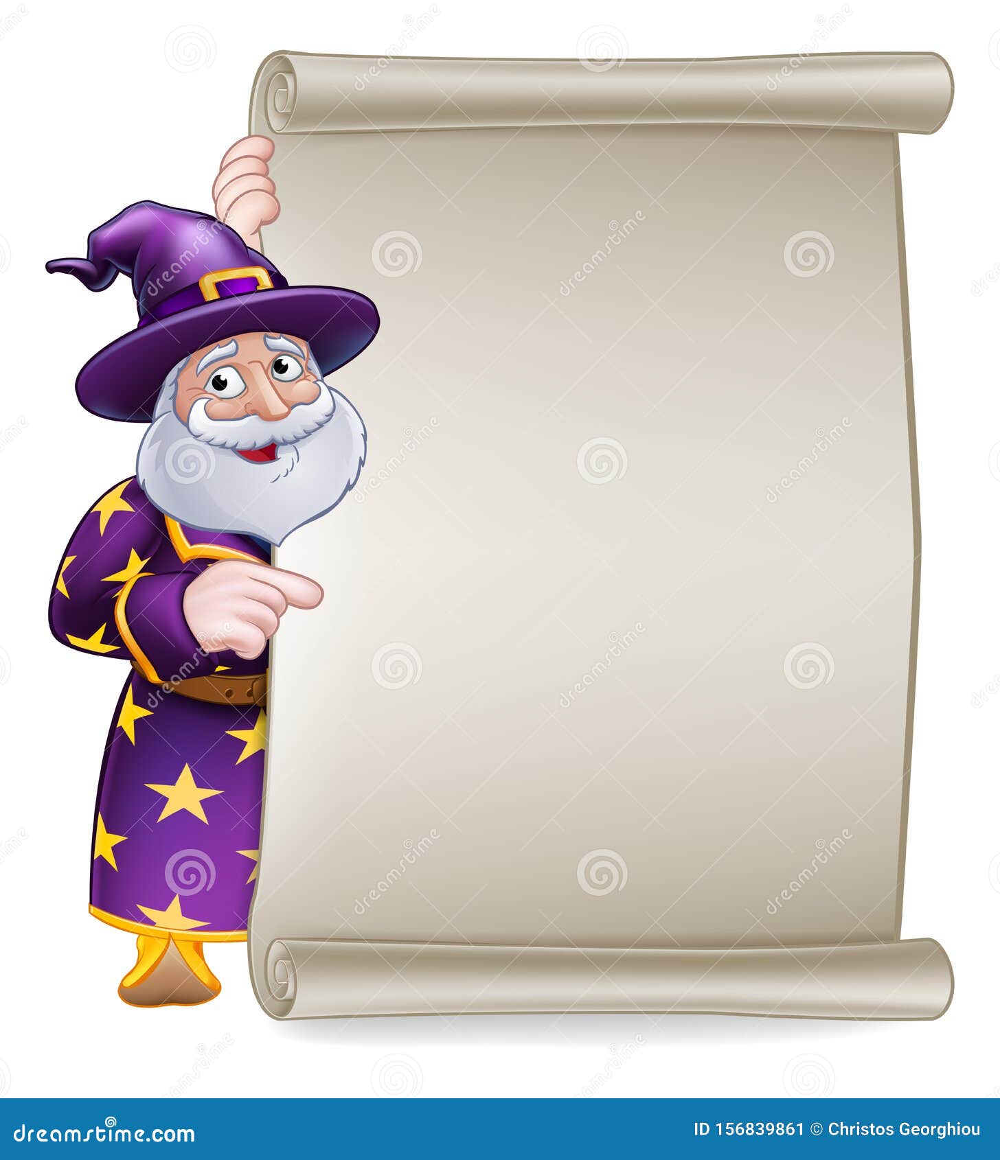Wizard Cartoon Scroll Sign Banner Stock Vector - Illustration of mascot ...