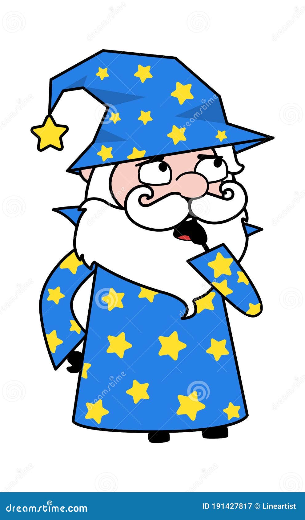 Wizard Cartoon wondering stock vector. Illustration of thoughts - 191427817