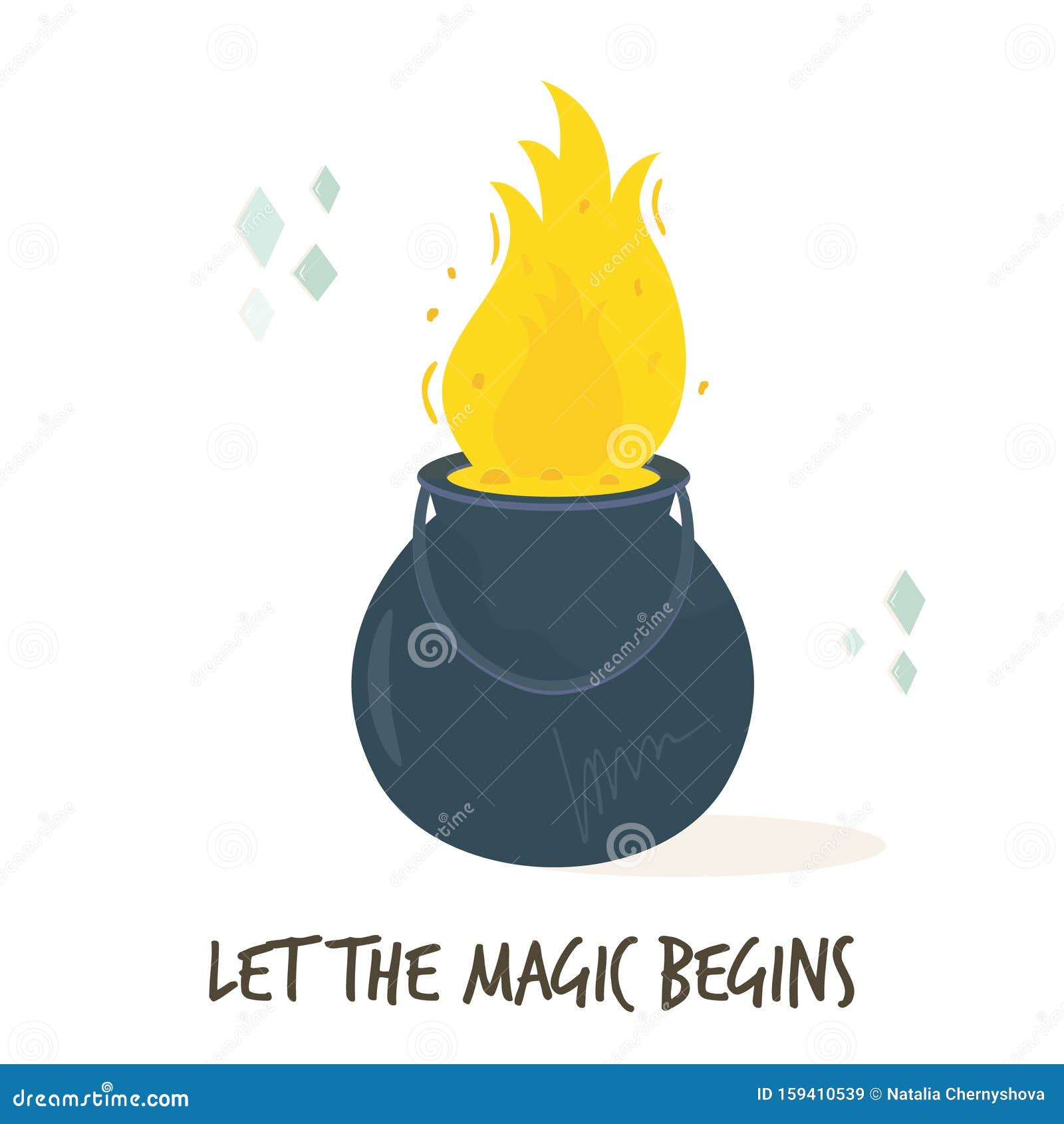 Wizard Cauldron with Magic Potion. Vector Image Stock Vector ...