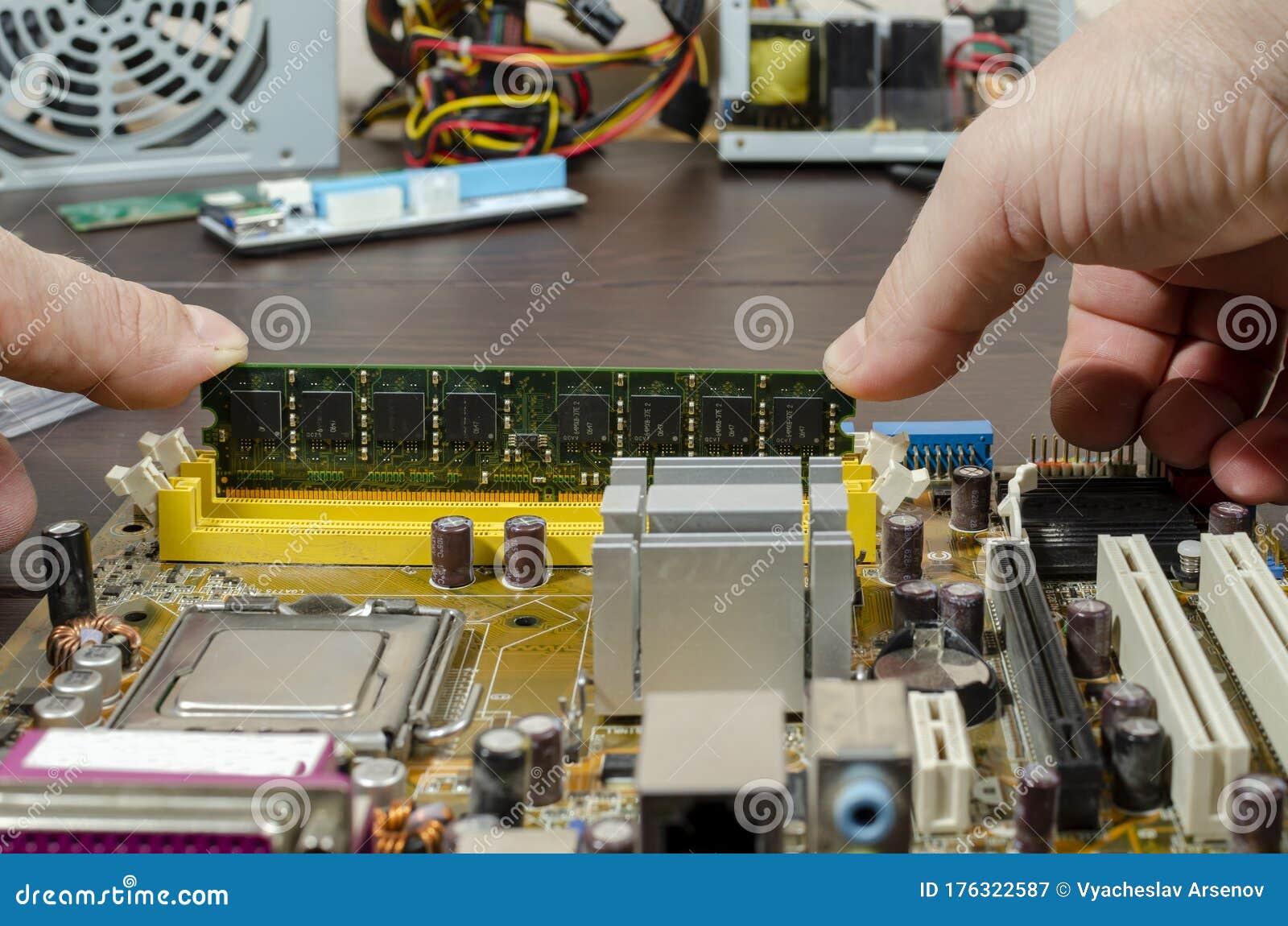 Replacing the Memory Strip on the Motherboard of a Personal Computer ...