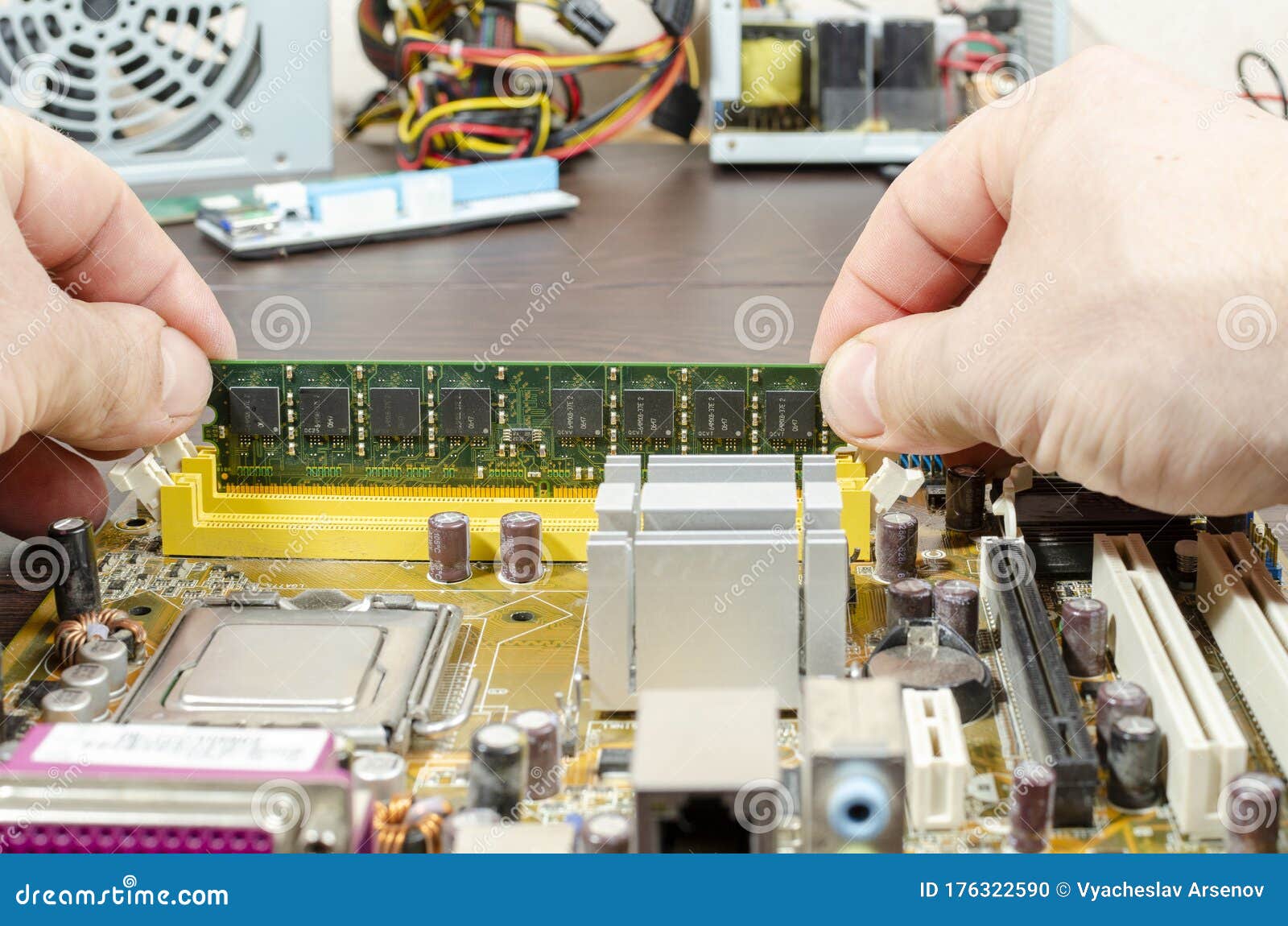 Replacing the Memory Strip on the Motherboard of a Personal Computer ...