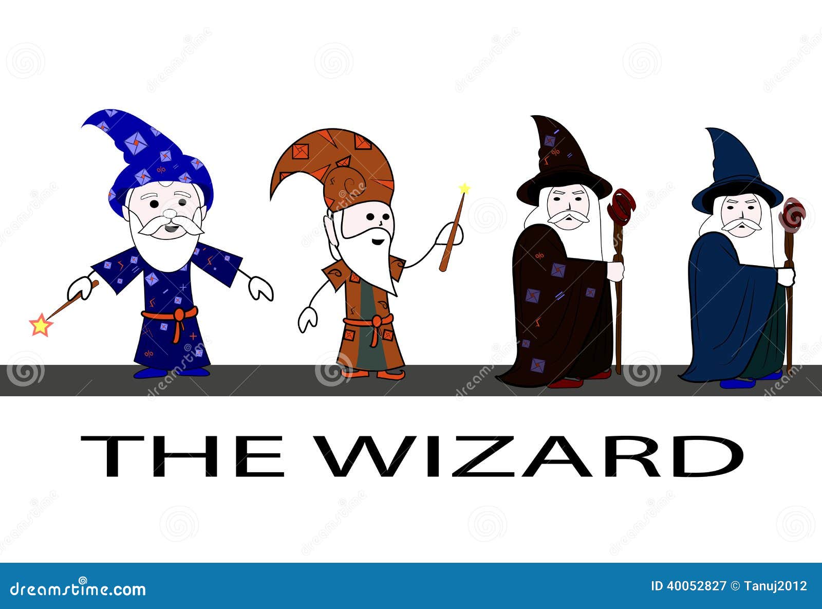 Wizard Characters stock illustration. Illustration of graphics - 40052827
