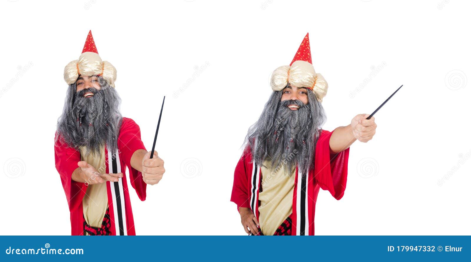 Wizard in Costume Isolated on the White Stock Photo - Image of robe ...