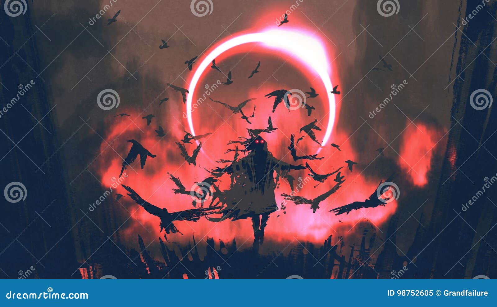Wizard of Crows Casting a Spell Stock Illustration - Illustration of ...
