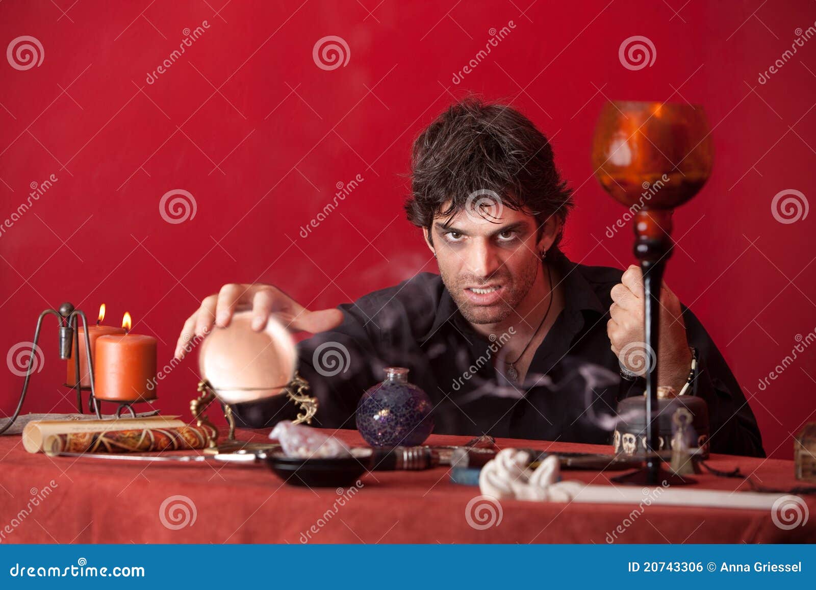 Wizard With Crystal Ball stock photo. Image of divination - 20743306