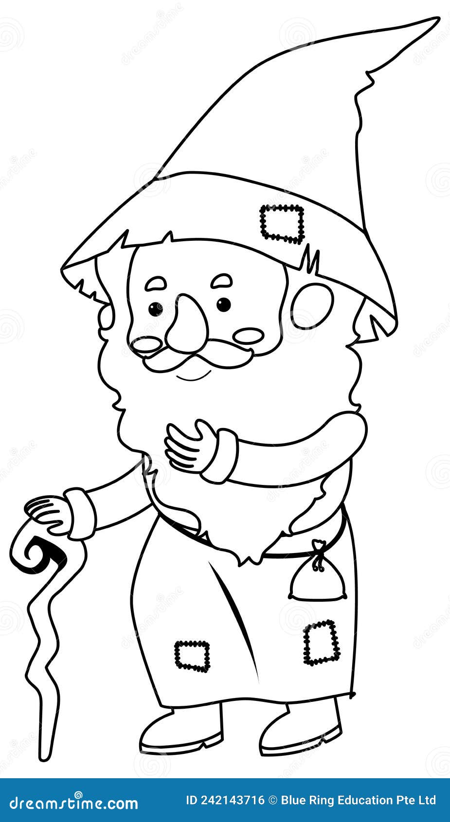 Wizard Doodle Outline for Colouring Stock Vector - Illustration of ...