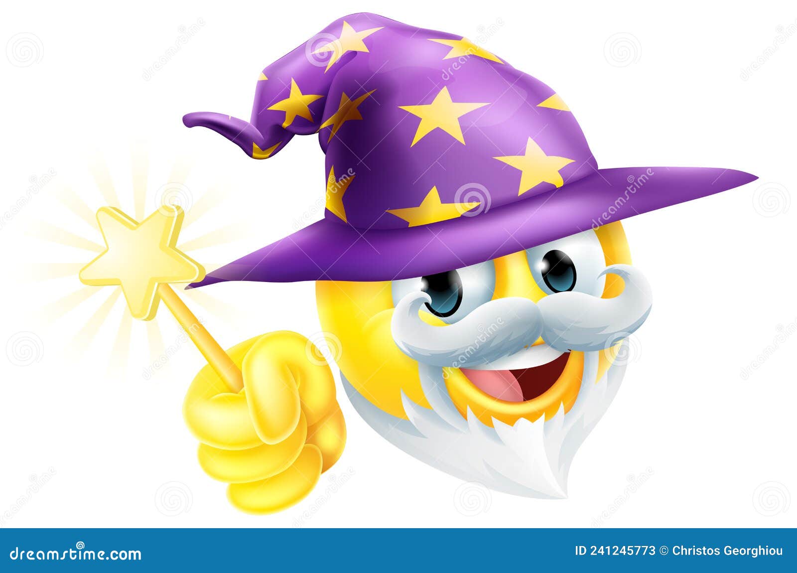 Wizard Emoticon Face Emoji Cartoon Icon Stock Vector - Illustration of ...