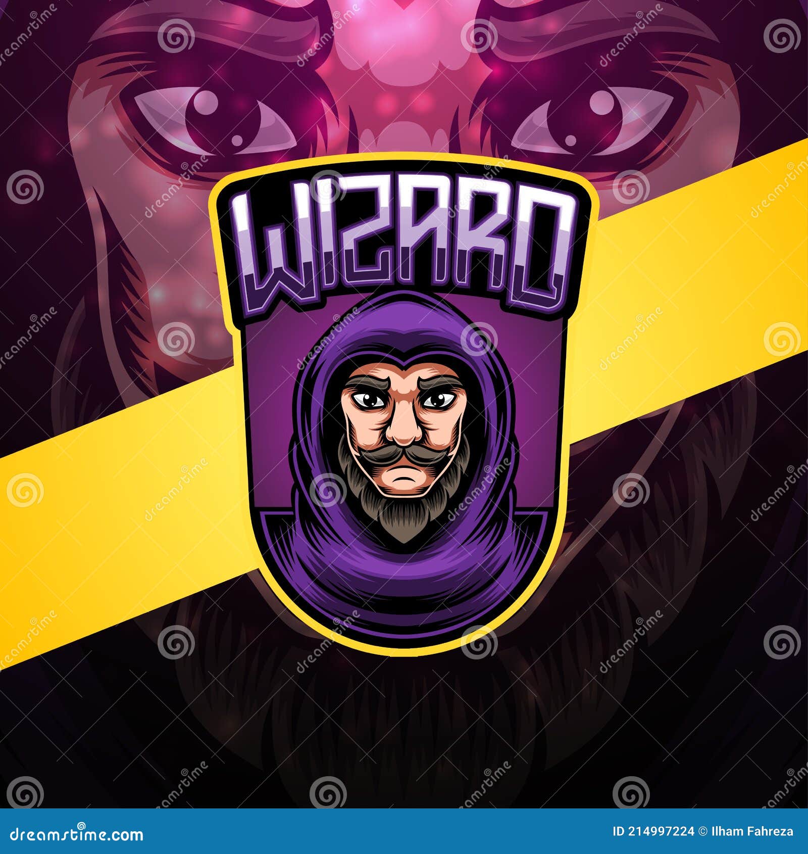 Wizard Esport Mascot Logo Design Stock Vector - Illustration of ...