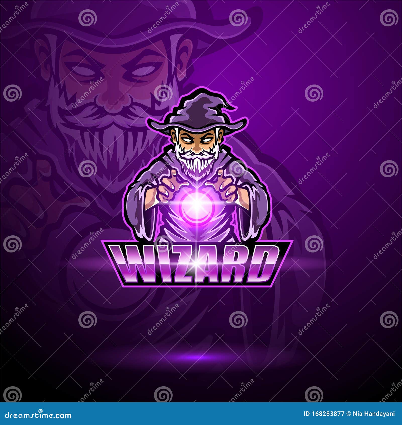 Wizard Esport Mascot Logo Design Stock Vector - Illustration of ...