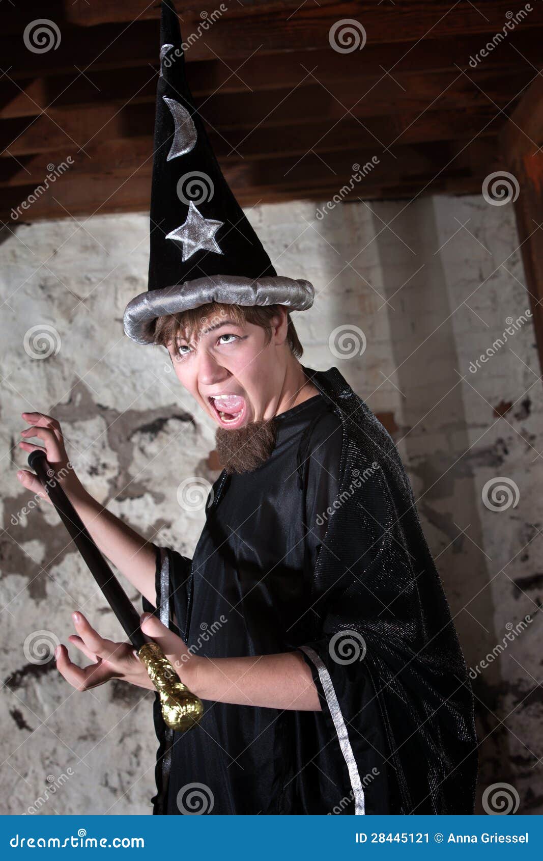 Wizard with Eyes Rolled Up stock image. Image of evil - 28445121