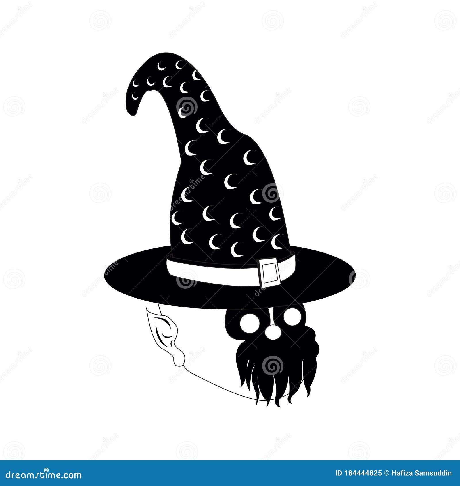 Wizard Face. Vector Illustration Decorative Background Design Stock ...