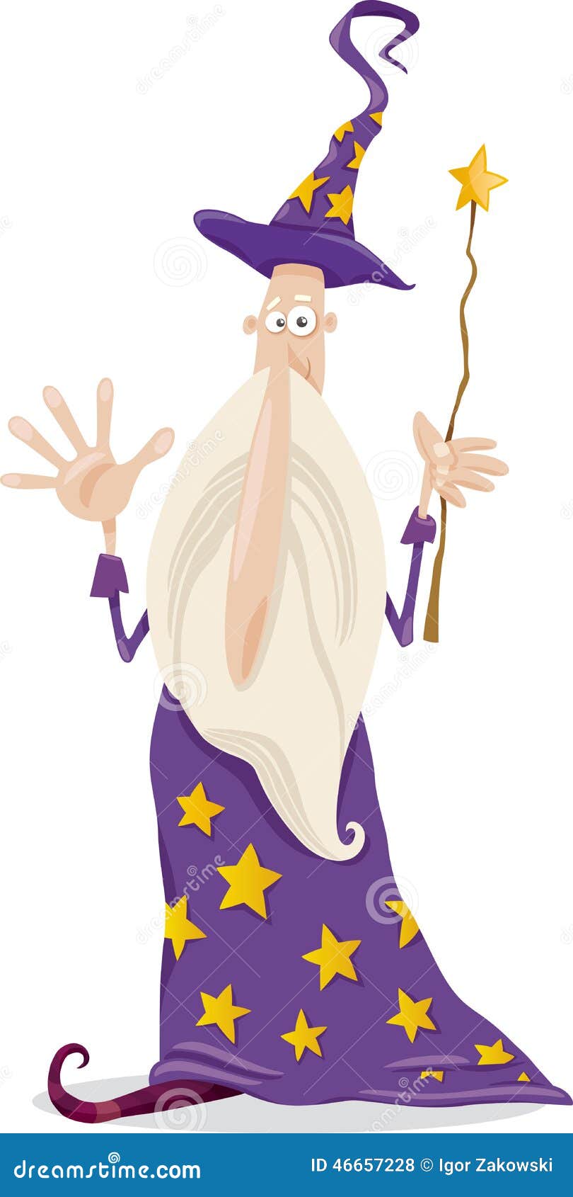 Wizard Fantasy Cartoon Illustration Stock Vector - Illustration of ...