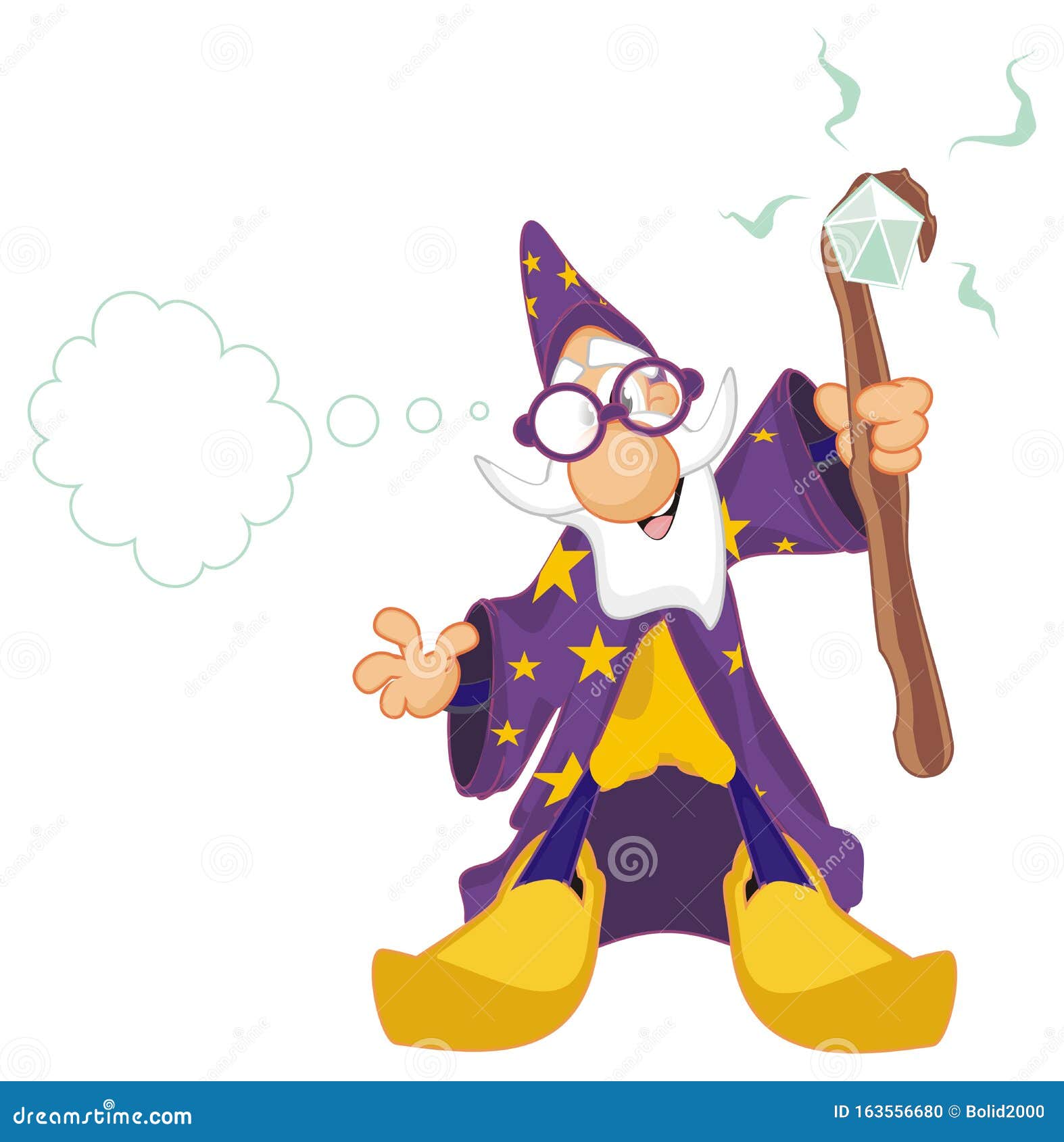 Happy Wizard, Illustration, Vector | CartoonDealer.com #207036505