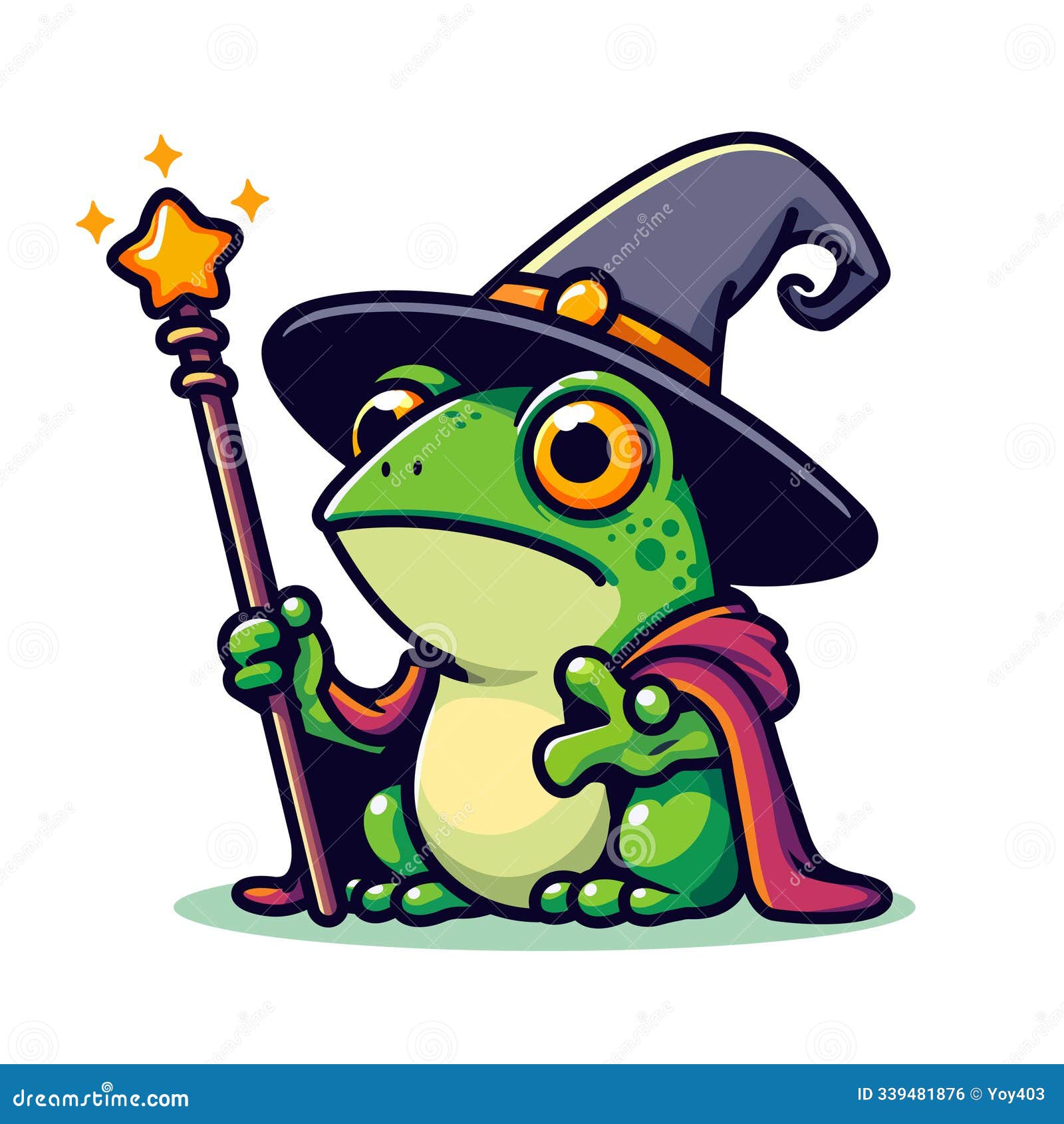 Wizard Frog Vector Illustration Stock Vector - Illustration of sorcerer ...