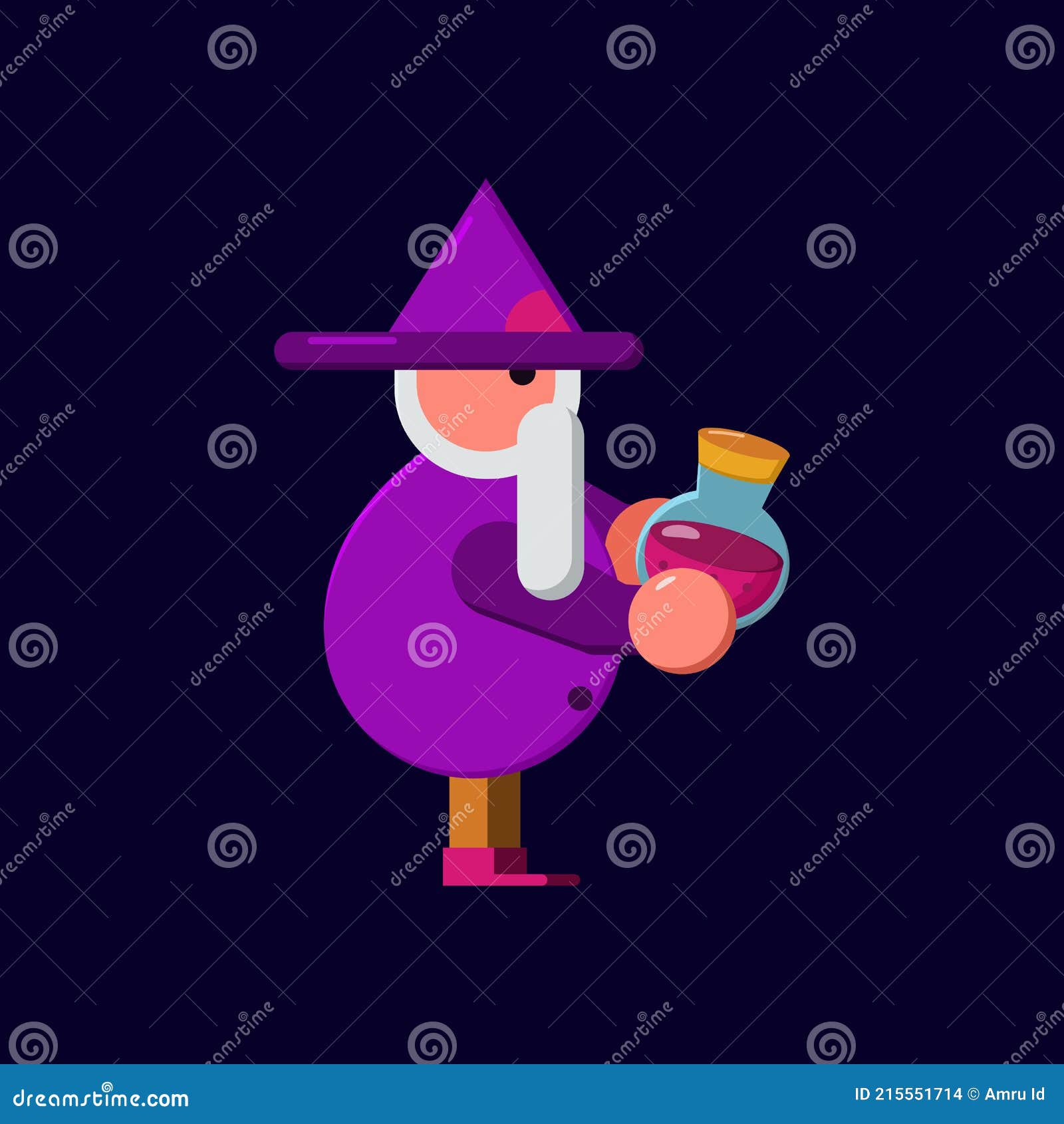 Wizard Give the Elixir or Potion Character Icon, Logo, and Illustration ...