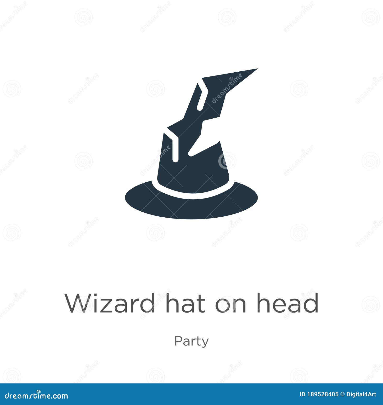Wizard Hat on Head Icon Vector. Trendy Flat Wizard Hat on Head Icon ...