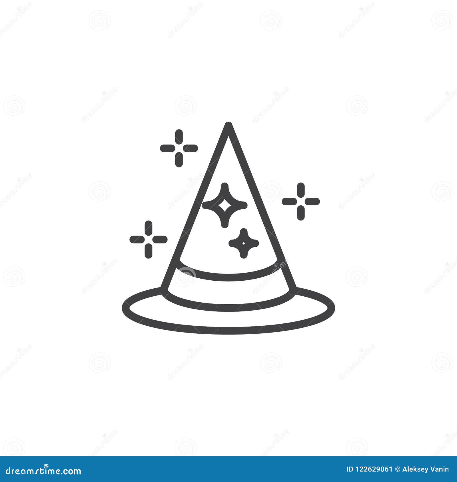 Wizard Outline Coloring Drawing Vector Illustration | CartoonDealer.com ...