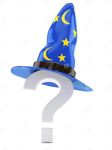 Wizard Hat with Question Mark Stock Illustration - Illustration of ...