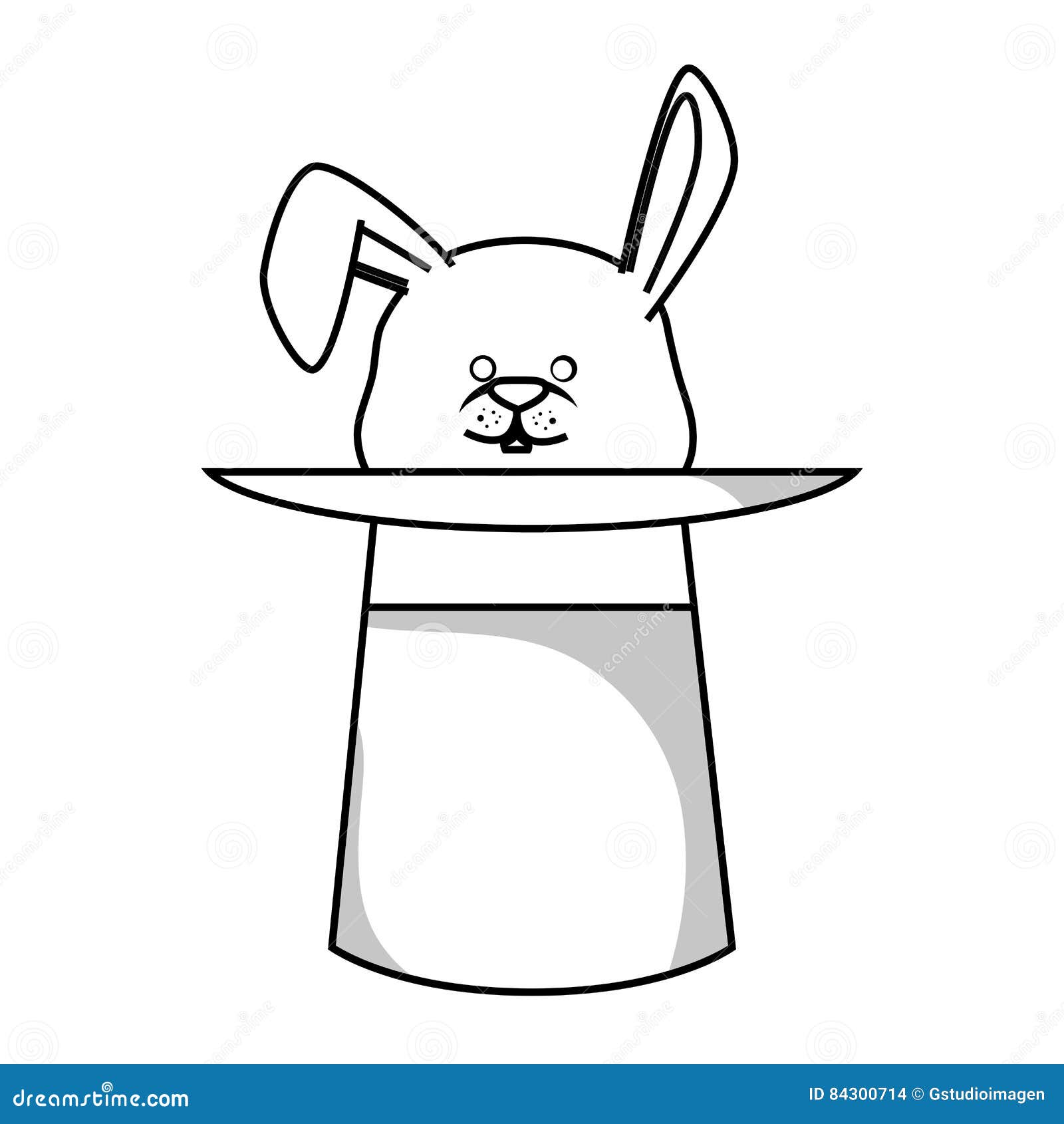 Wizard Hat with Rabbit Isolated Icon Stock Illustration - Illustration ...