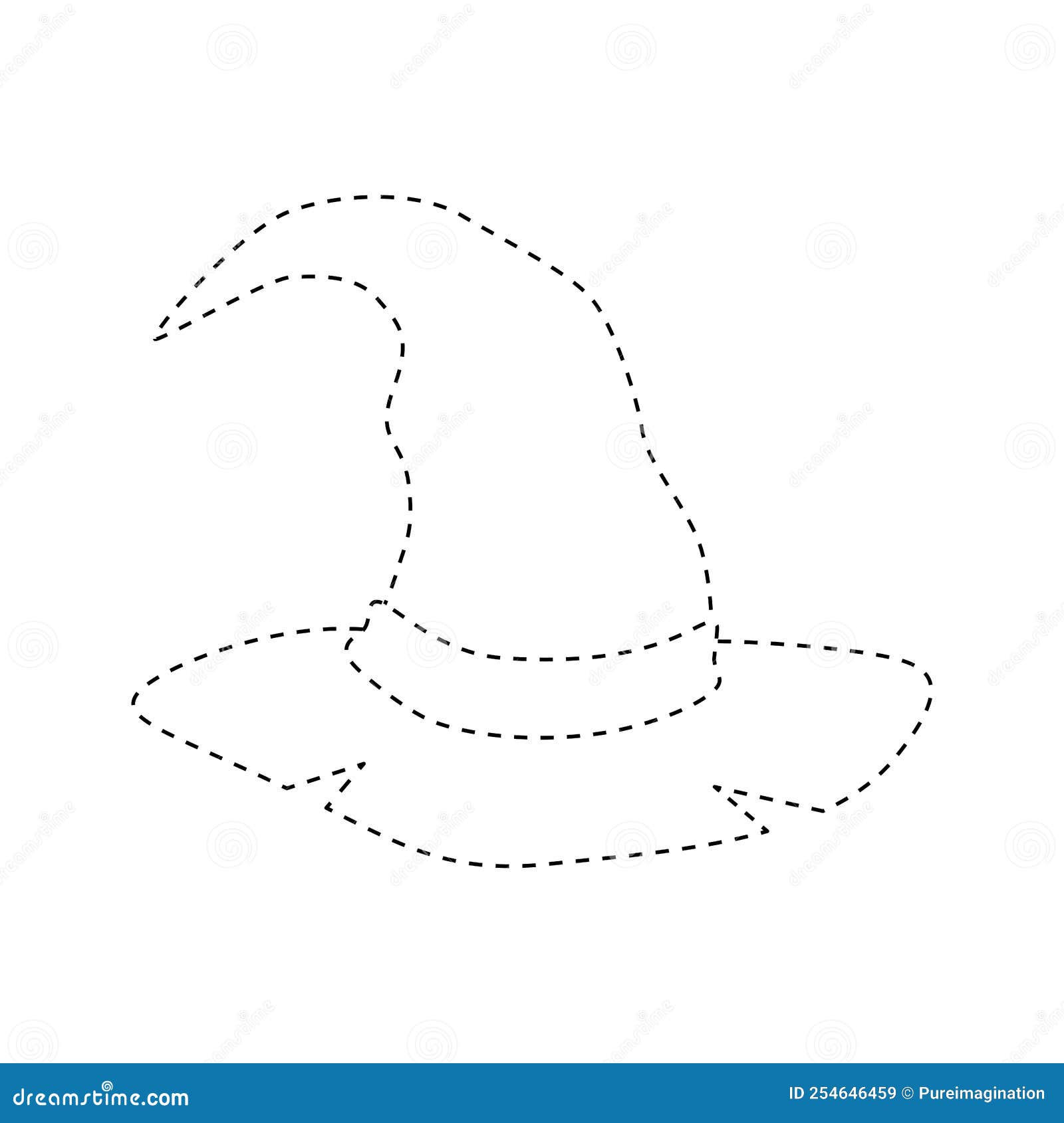 Wizard Hat Tracing Worksheet for Kids Stock Vector - Illustration of ...