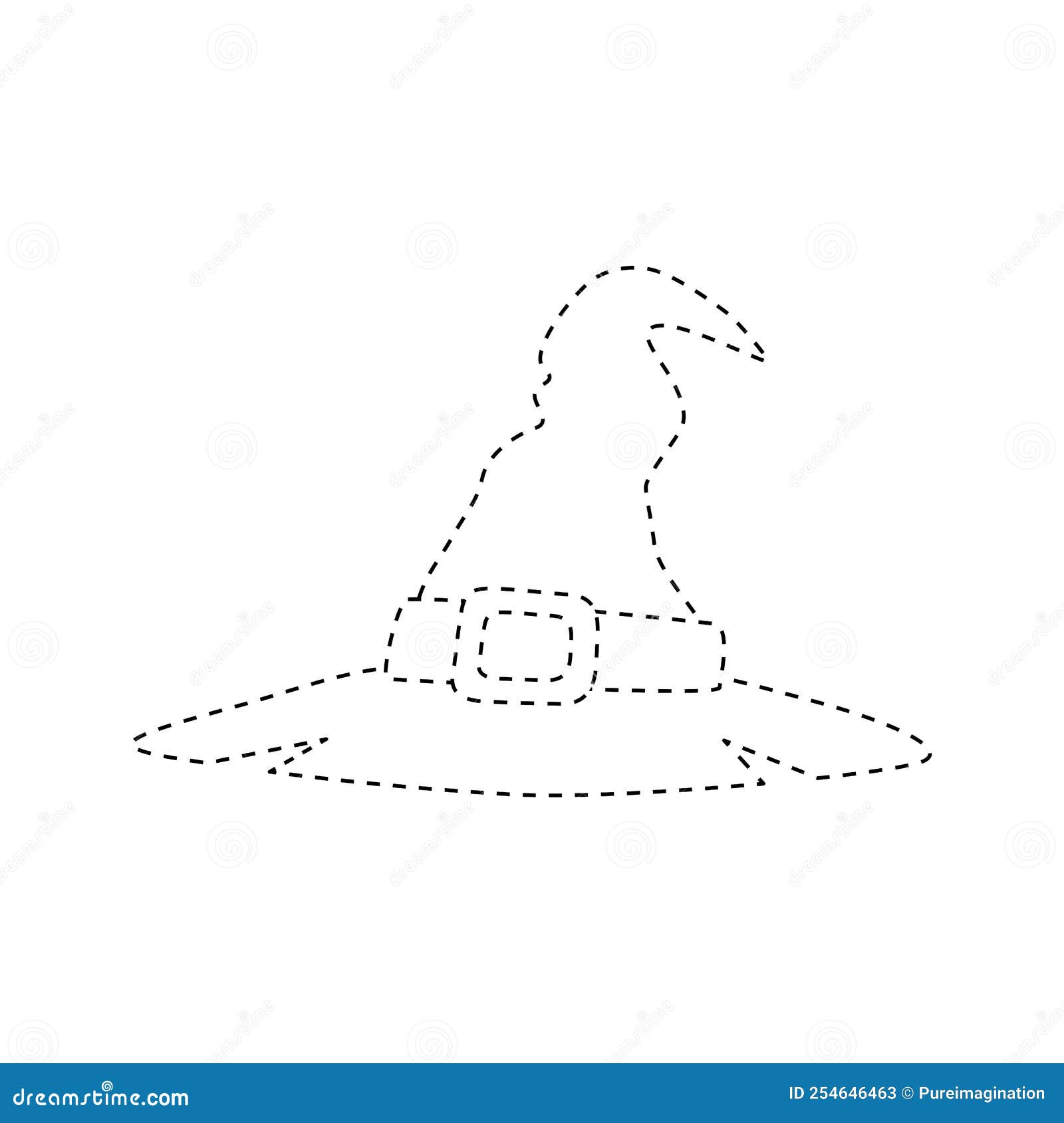 Wizard Hat Tracing Worksheet for Kids Stock Vector - Illustration of ...